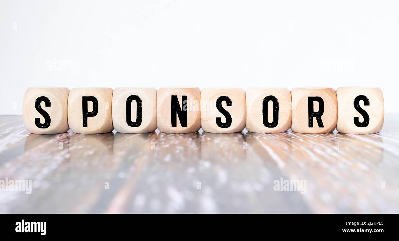 SPONSORS word made with building blocks, concept Stock Photo - Alamy