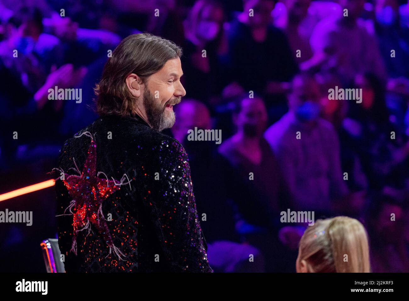Cologne, Germany. 02nd Apr, 2022. Rea Garvey from the guessing team ...