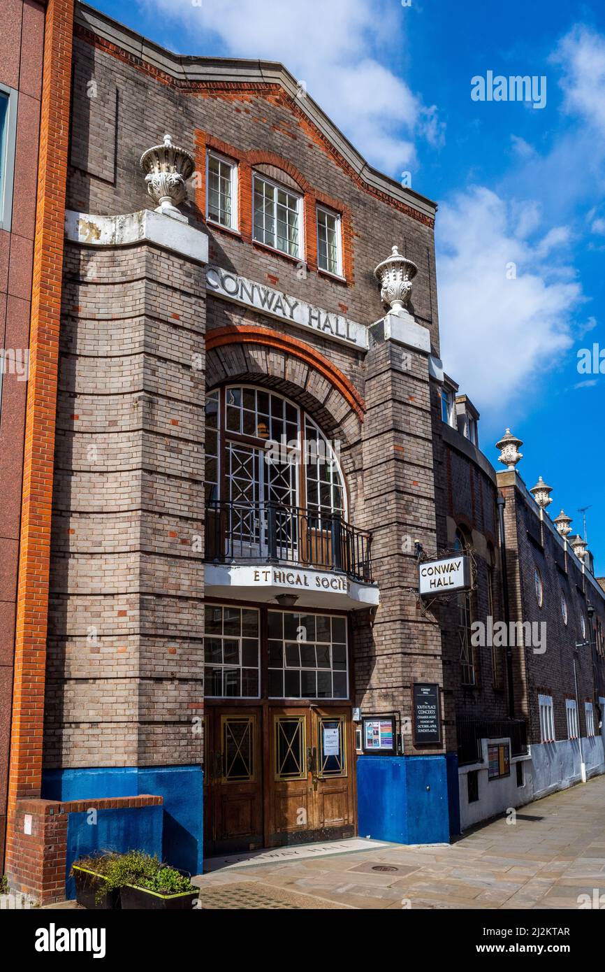 Conway Hall London Red Lion Square entrance, C. London. Conway Hall is ...