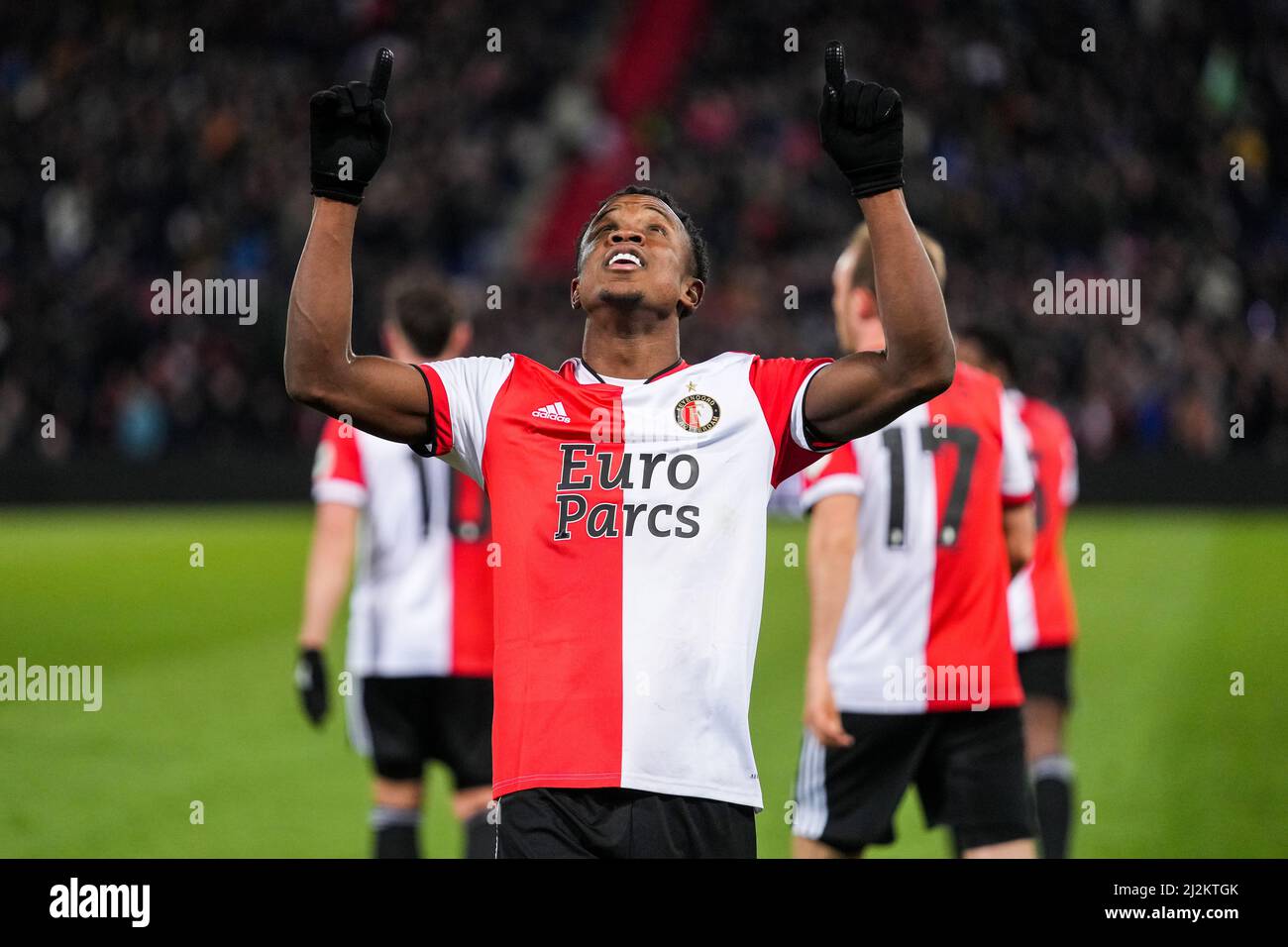 Rotterdam - Luis Sinisterra of Feyenoord celebrates the 1-0 during the ...