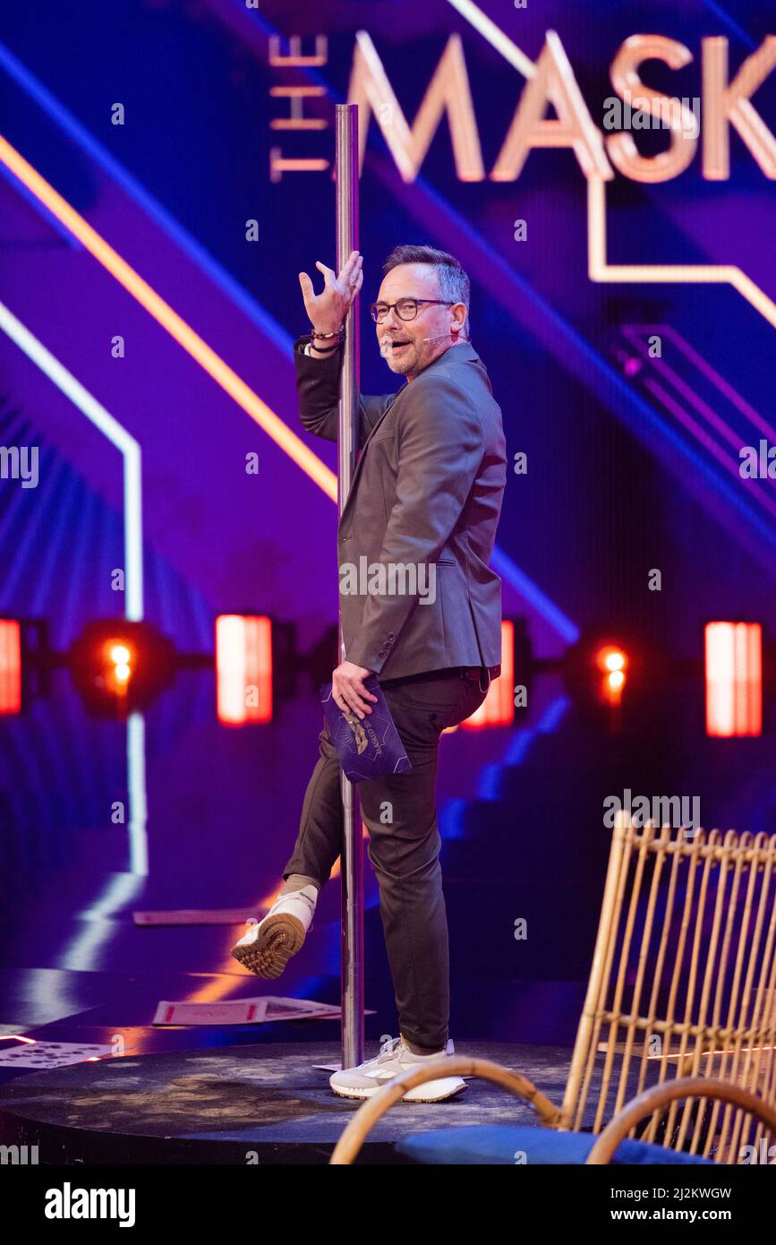 Cologne, Germany. 02nd Apr, 2022. Matthias Opdenhövel stands on stage ...