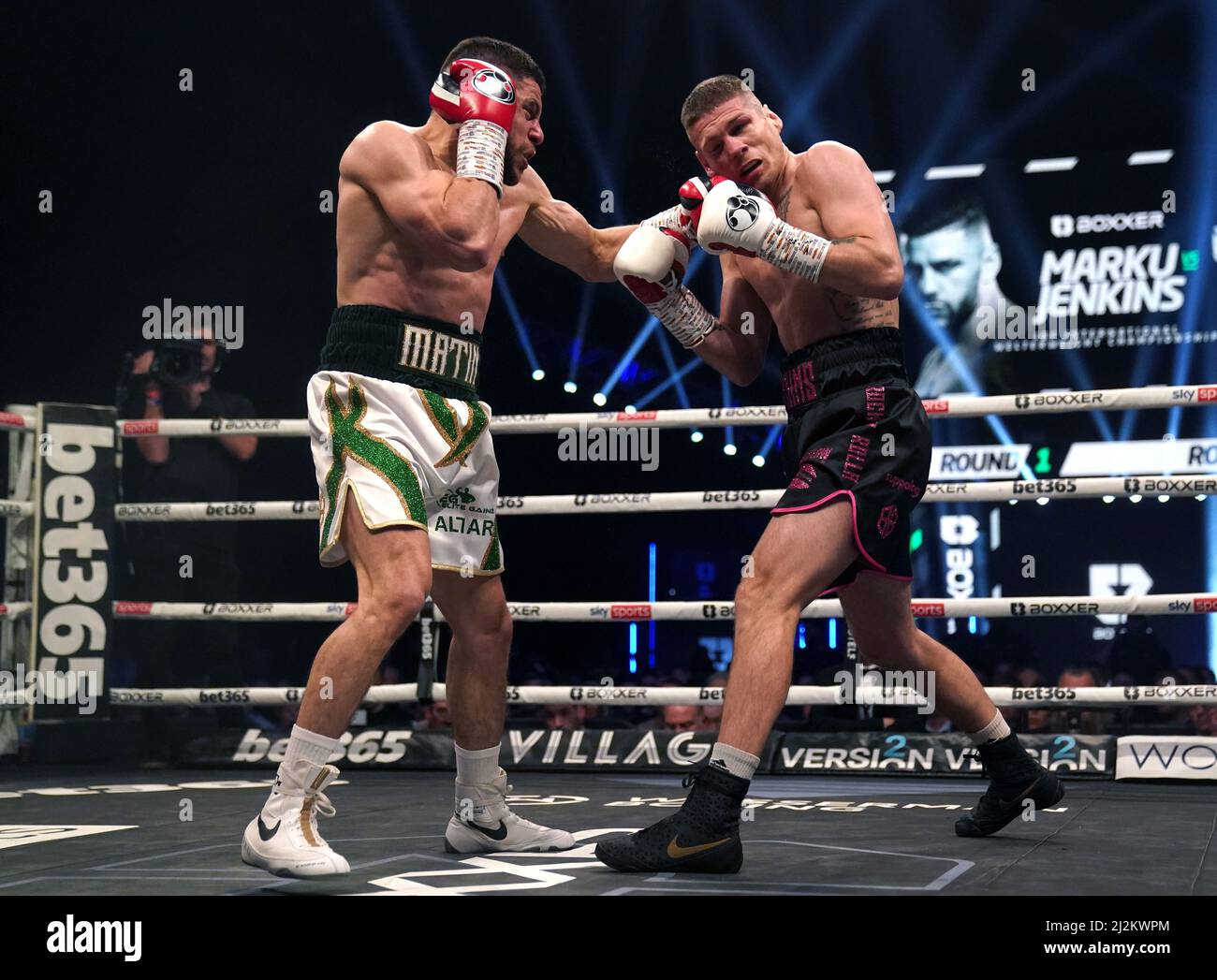 Florian Marku (left) and Chris Jenkins in the International Boxing ...
