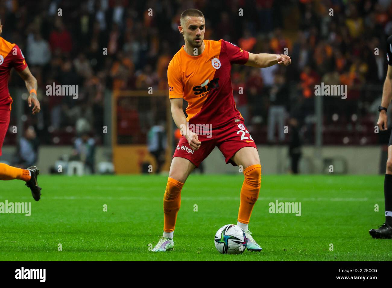 ISTANBUL, TURKEY - APRIL 2: Berkan Ismail Kutlu of Galatasaray during ...