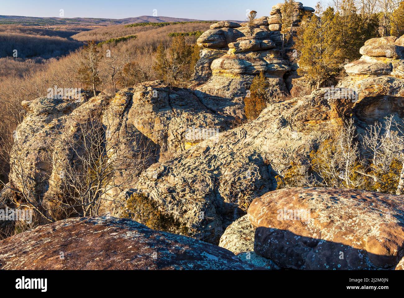 A view of the rocks of Garden of the Gods, Shawnee National Forest ...