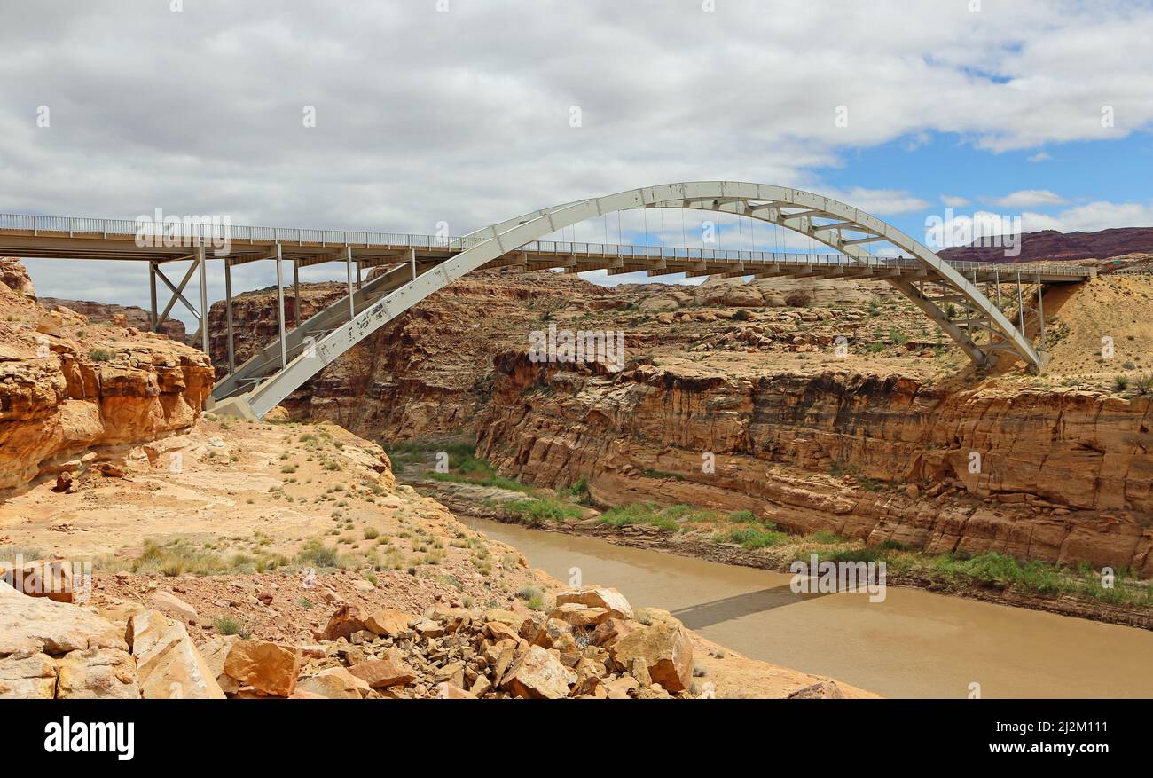 Hite Crossing Bridge over Colorado River - Utah Stock Photo - Alamy
