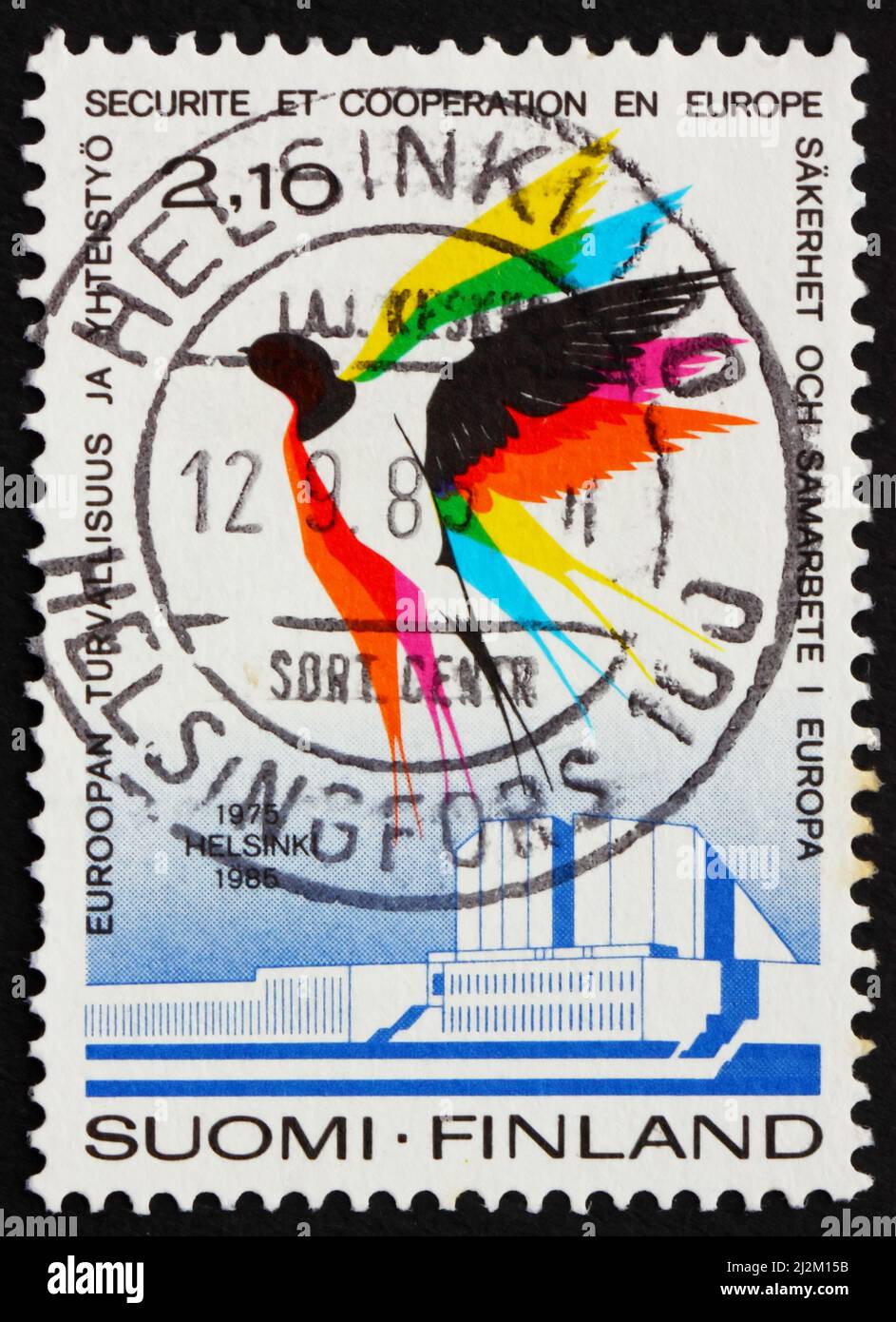FINLAND - CIRCA 1975: a stamp printed in the Finland shows Swallows ...