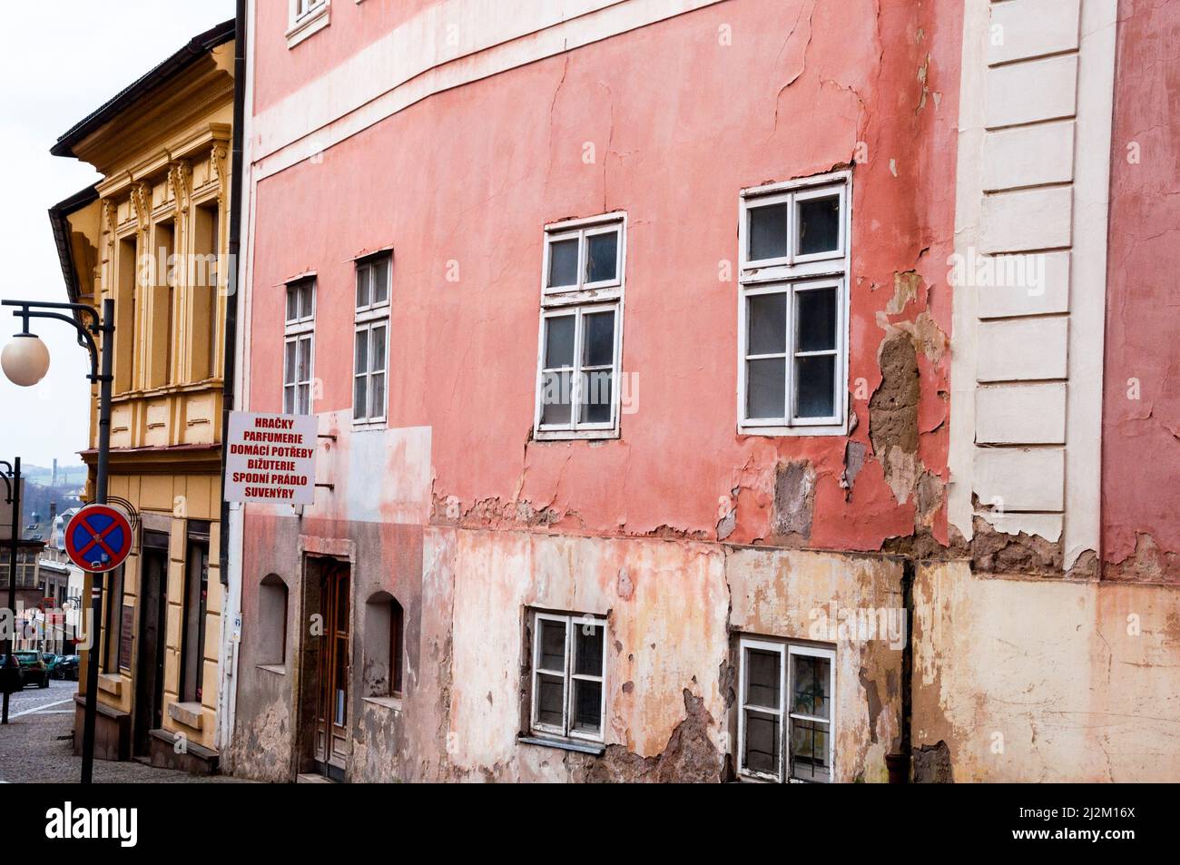 An urban renewal project in Kutná Hora stands beside a facade of ...