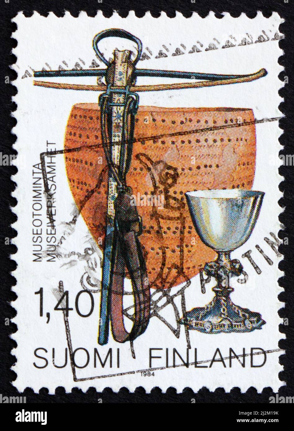 FINLAND - CIRCA 1984: a stamp printed in the Finland shows Museum ...