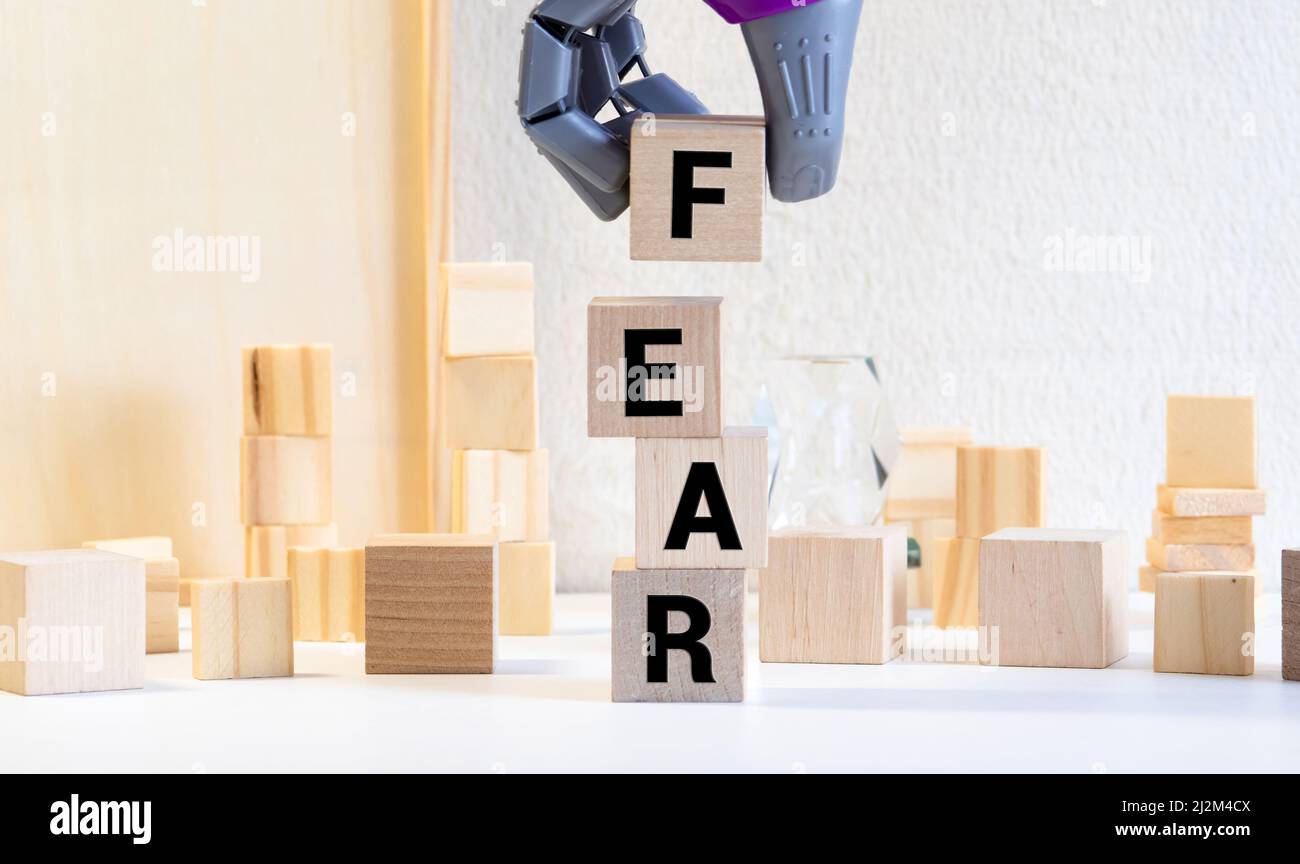 the word FEAR on wood blocks, concept Stock Photo - Alamy