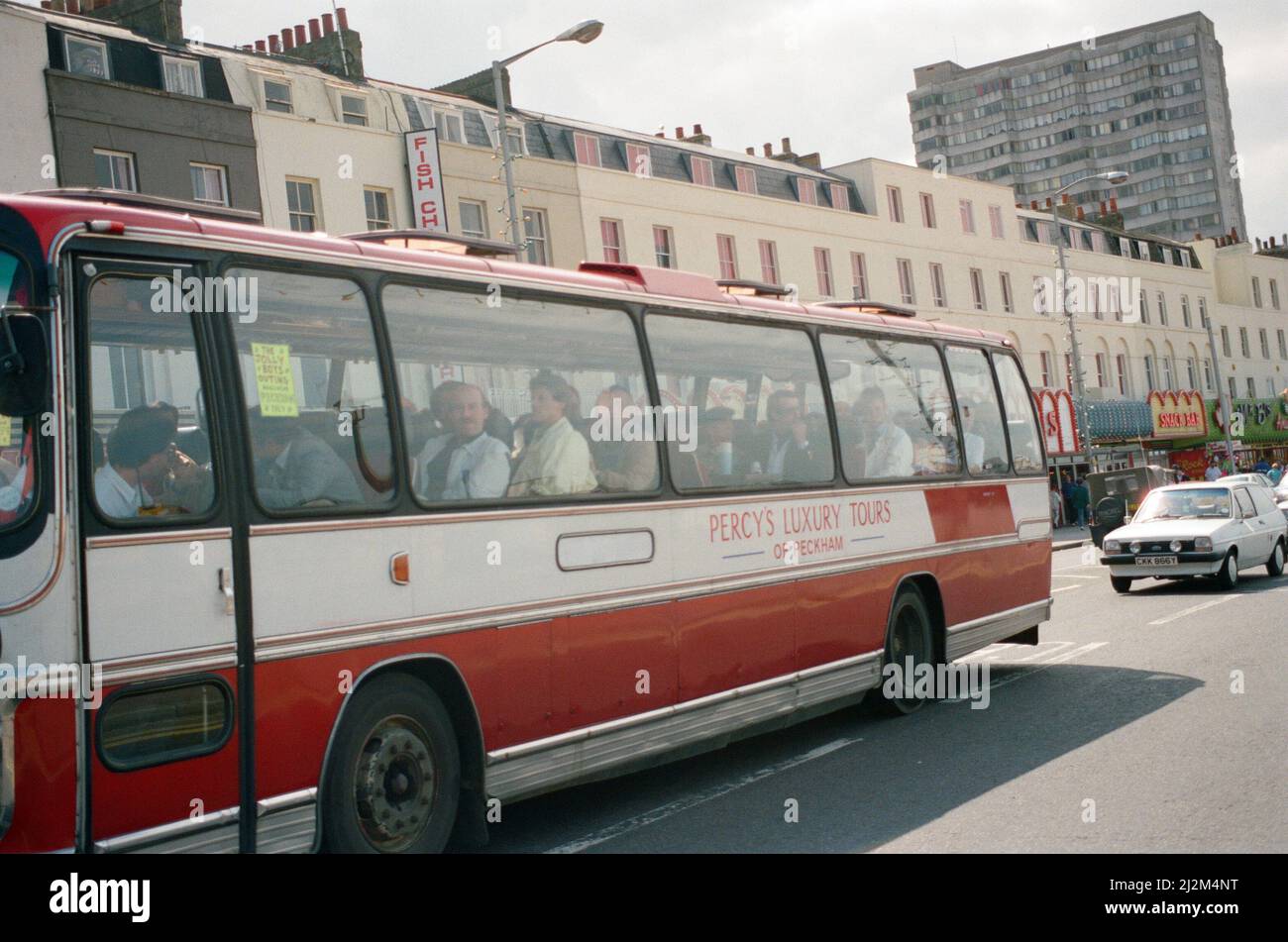 Cast members on the coach during the filming of the "Only Fools and ...