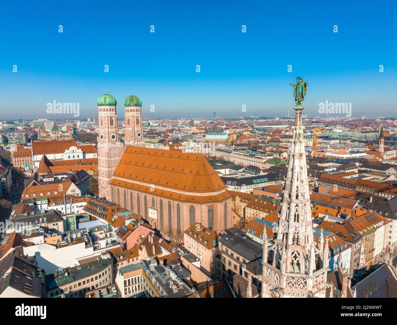 Munich aerial panoramic architecture, Bavaria, Germany. Beautiful ...