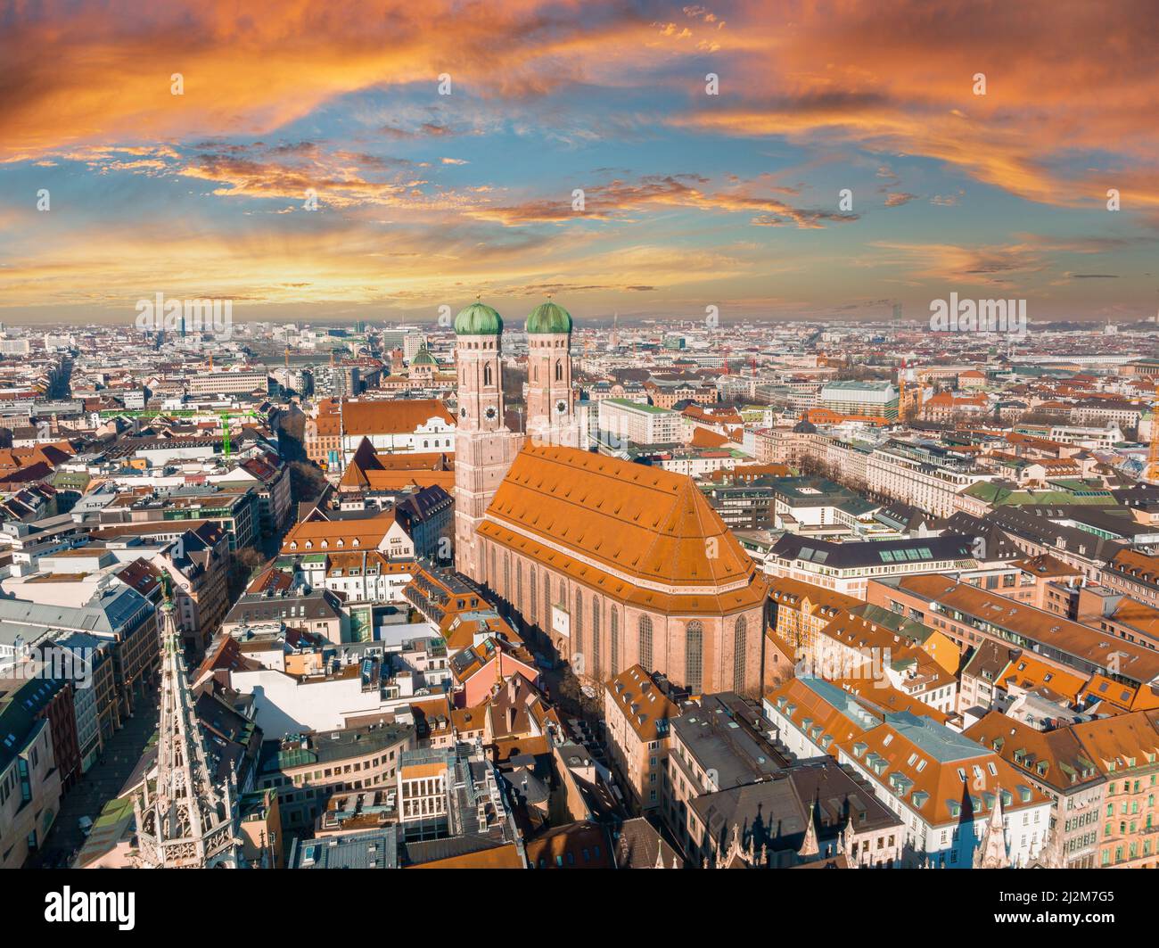 Munich aerial panoramic architecture, Bavaria, Germany. Beautiful ...