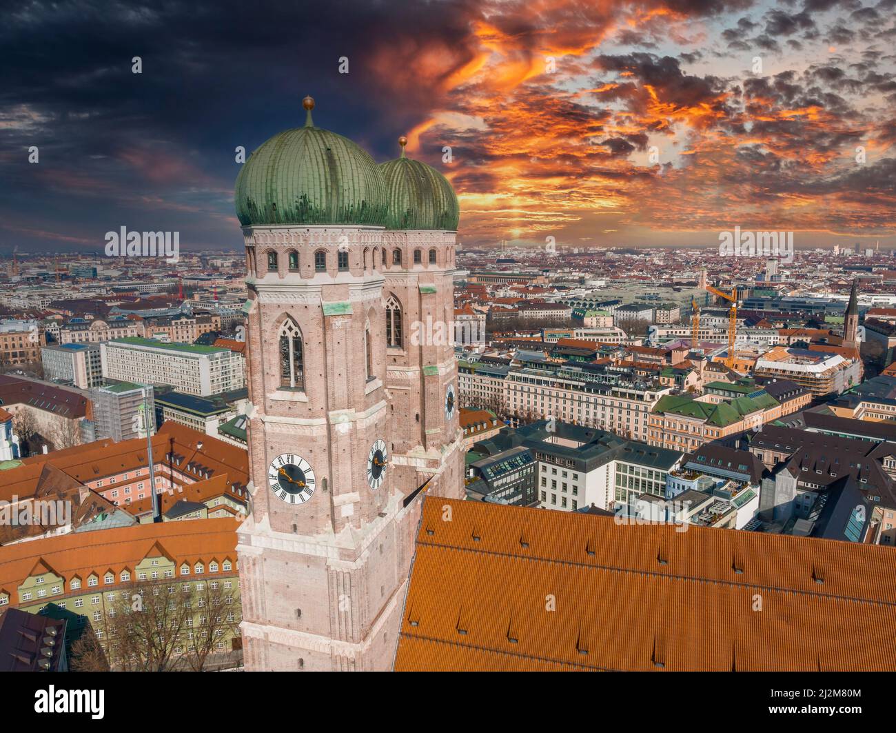 Munich aerial panoramic architecture, Bavaria, Germany. Beautiful ...