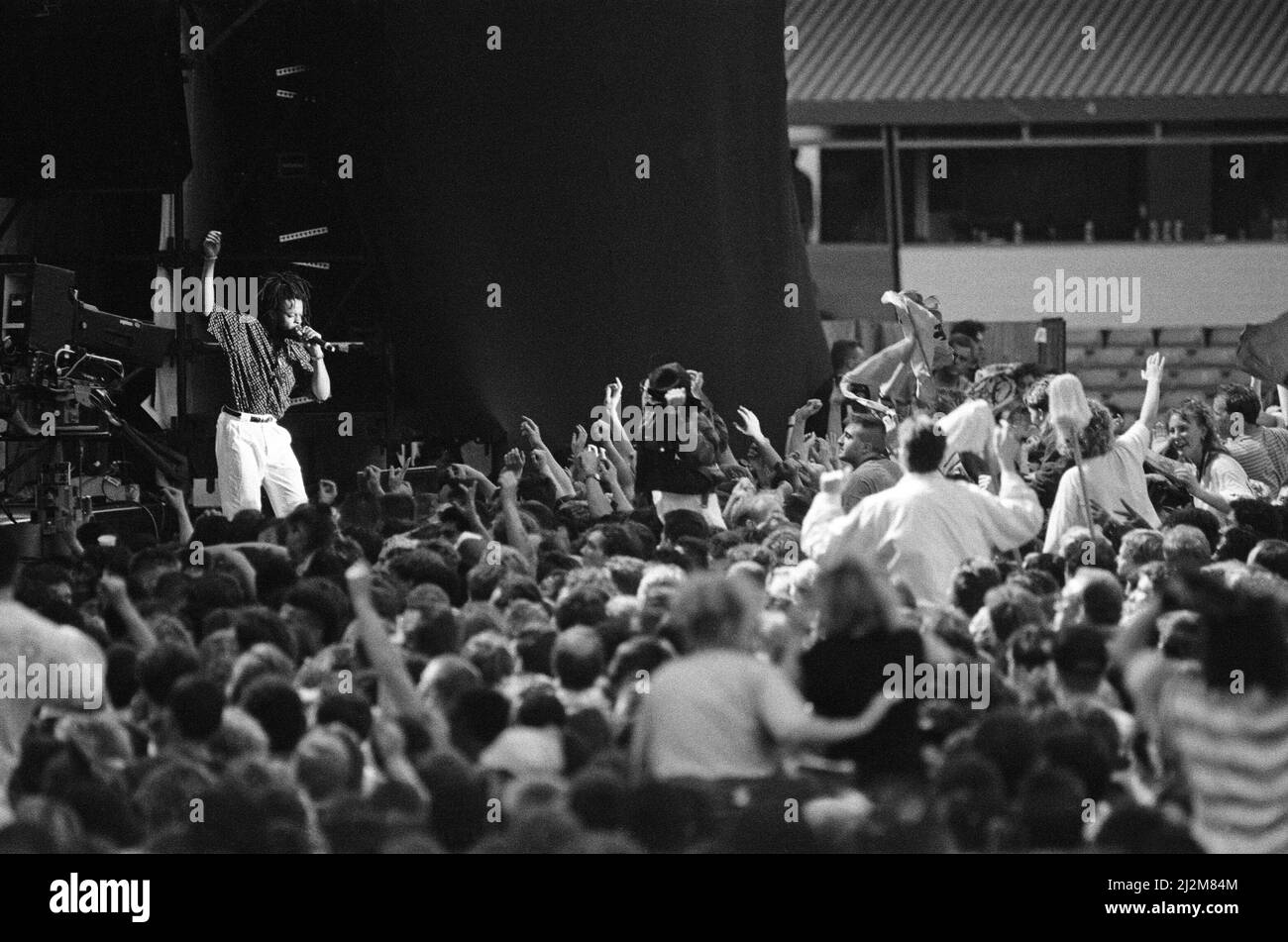 UB40 performing in concert at Birmingham City's St Andrew's stadium ...