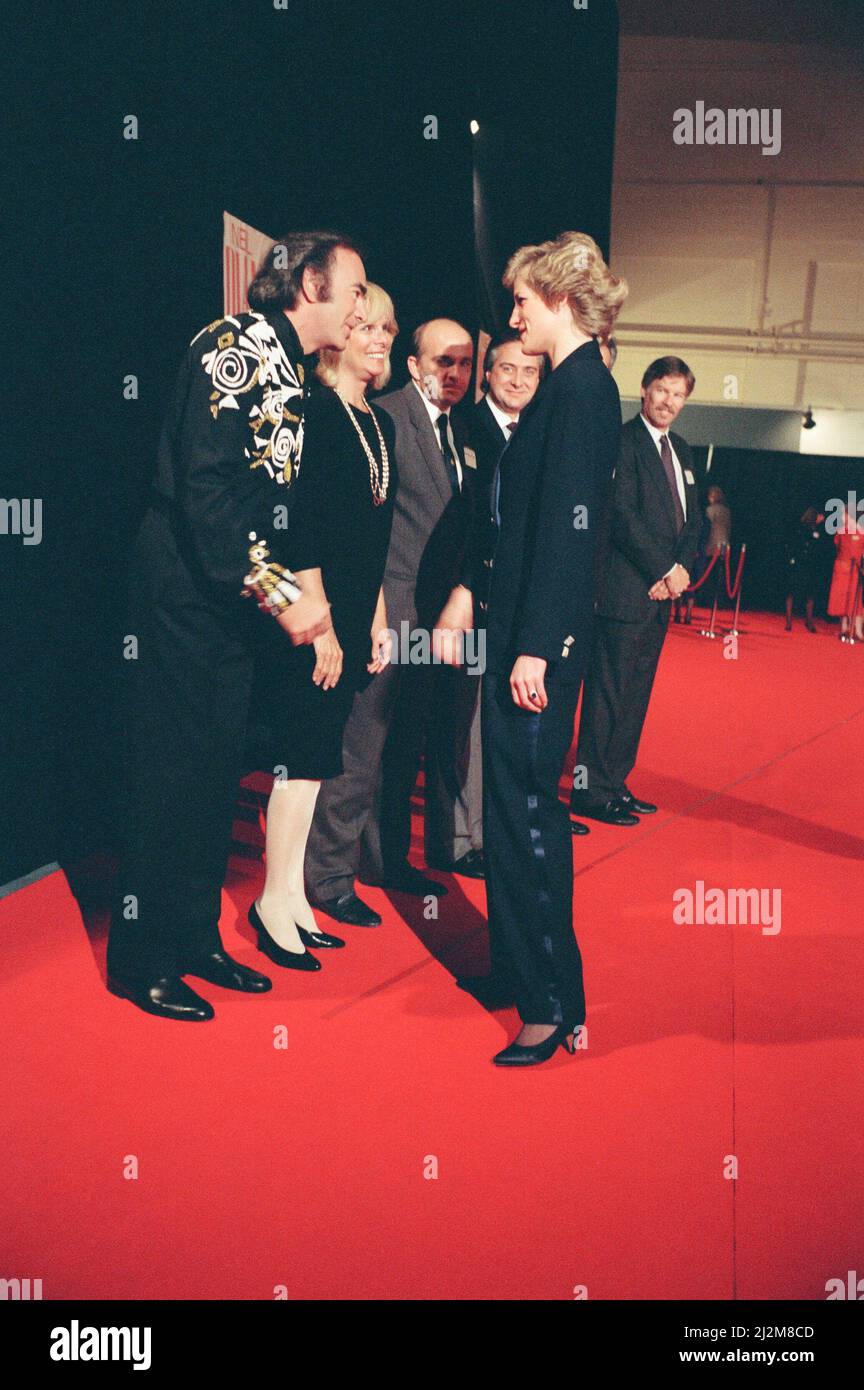 HRH The Princess of Wales, Princess Diana, greets American singer Neil ...