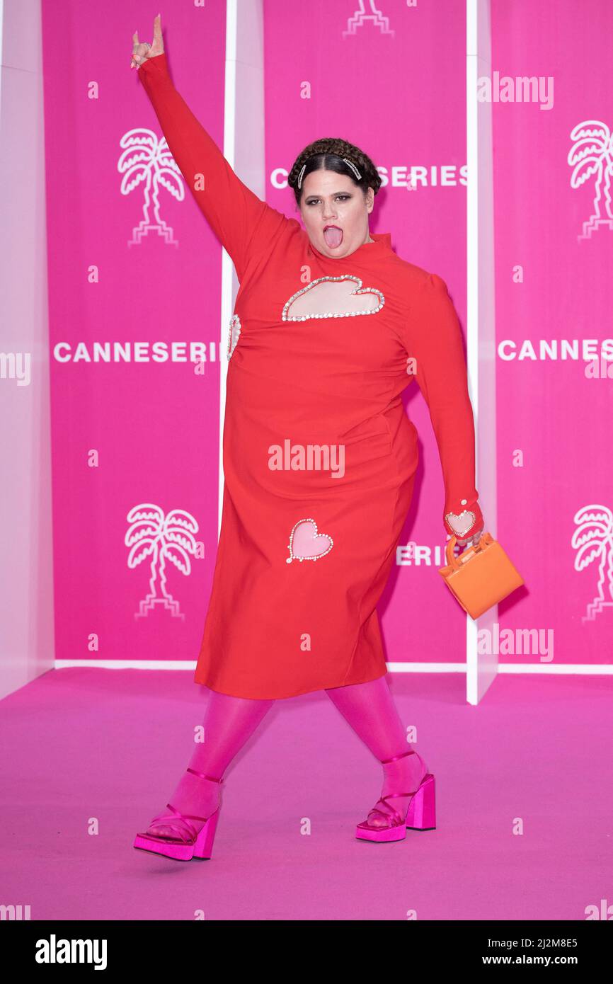 Maya Landsmann attends the pink carpet during the 5th Canneseries ...