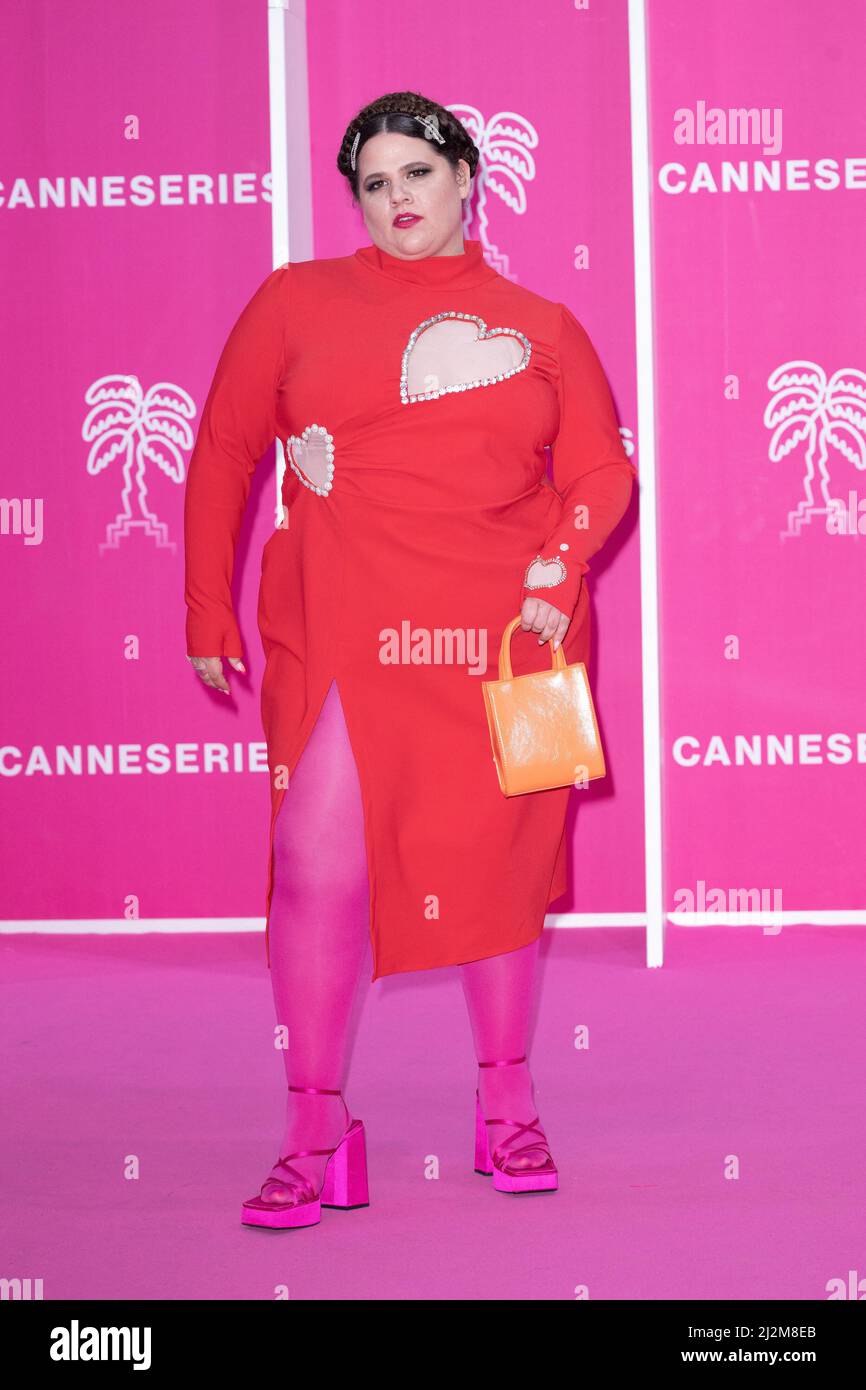 Maya Landsmann attends the pink carpet during the 5th Canneseries ...