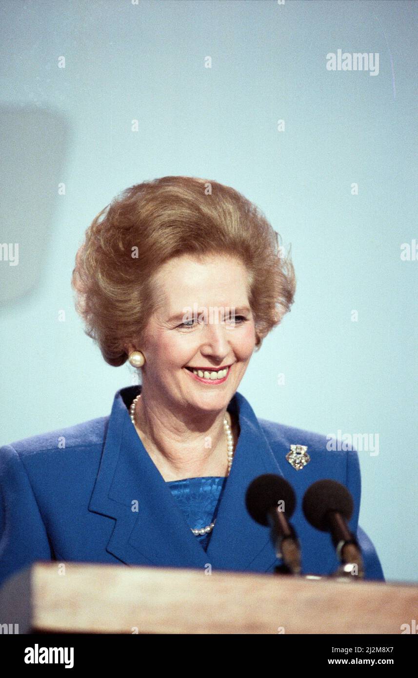 The Conservative Party Conference, Blackpool. Prime Minister Margaret ...