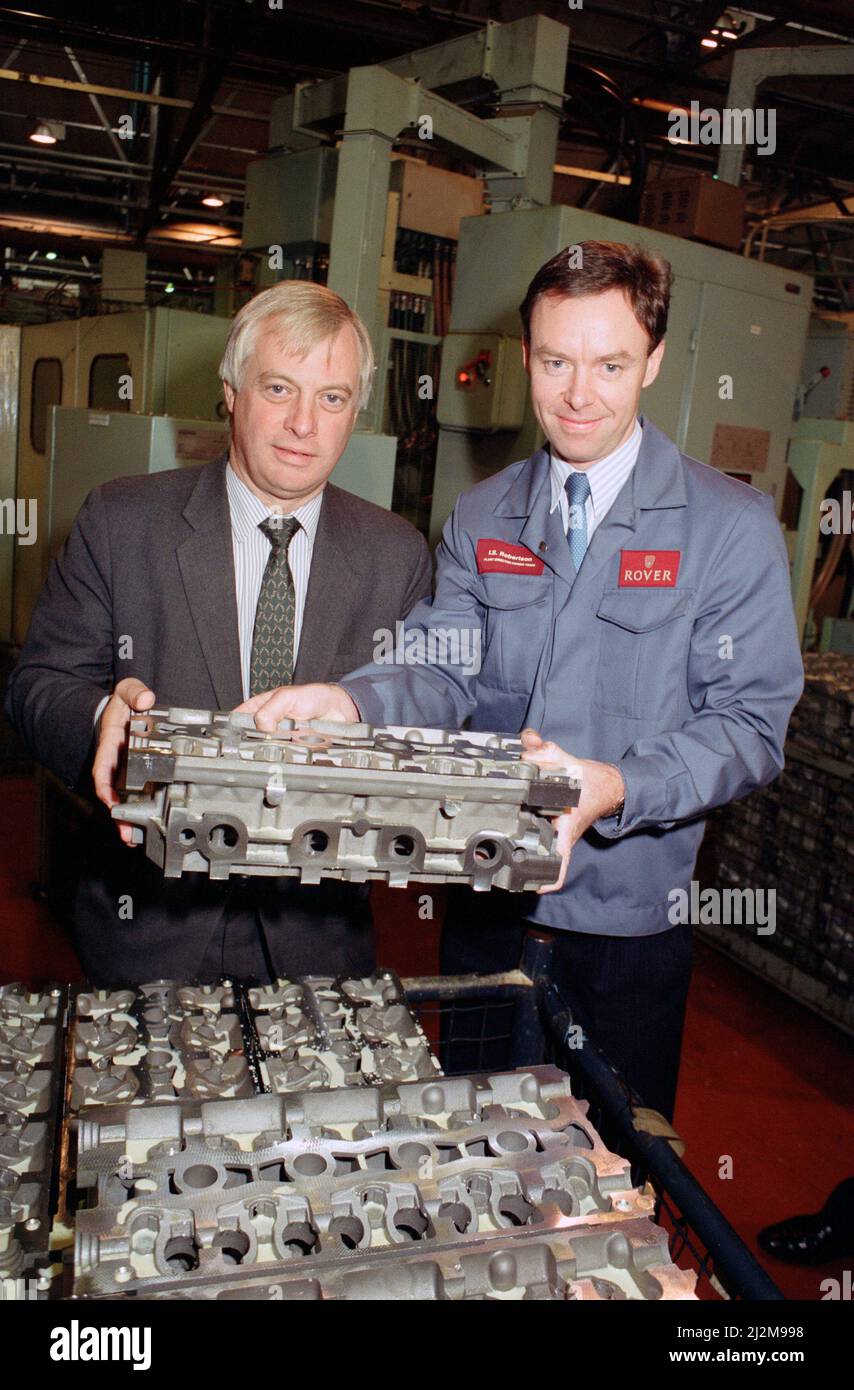Secretary of State for the Environment Chris Patten MP visits the Rover ...