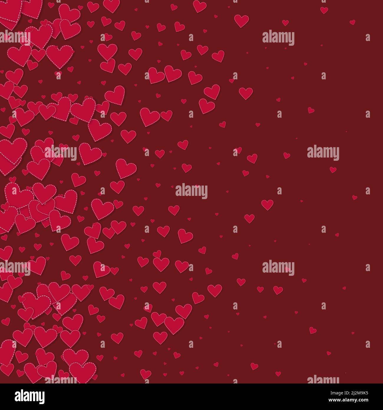 Red heart love confettis. Valentine's day gradient quaint background ...