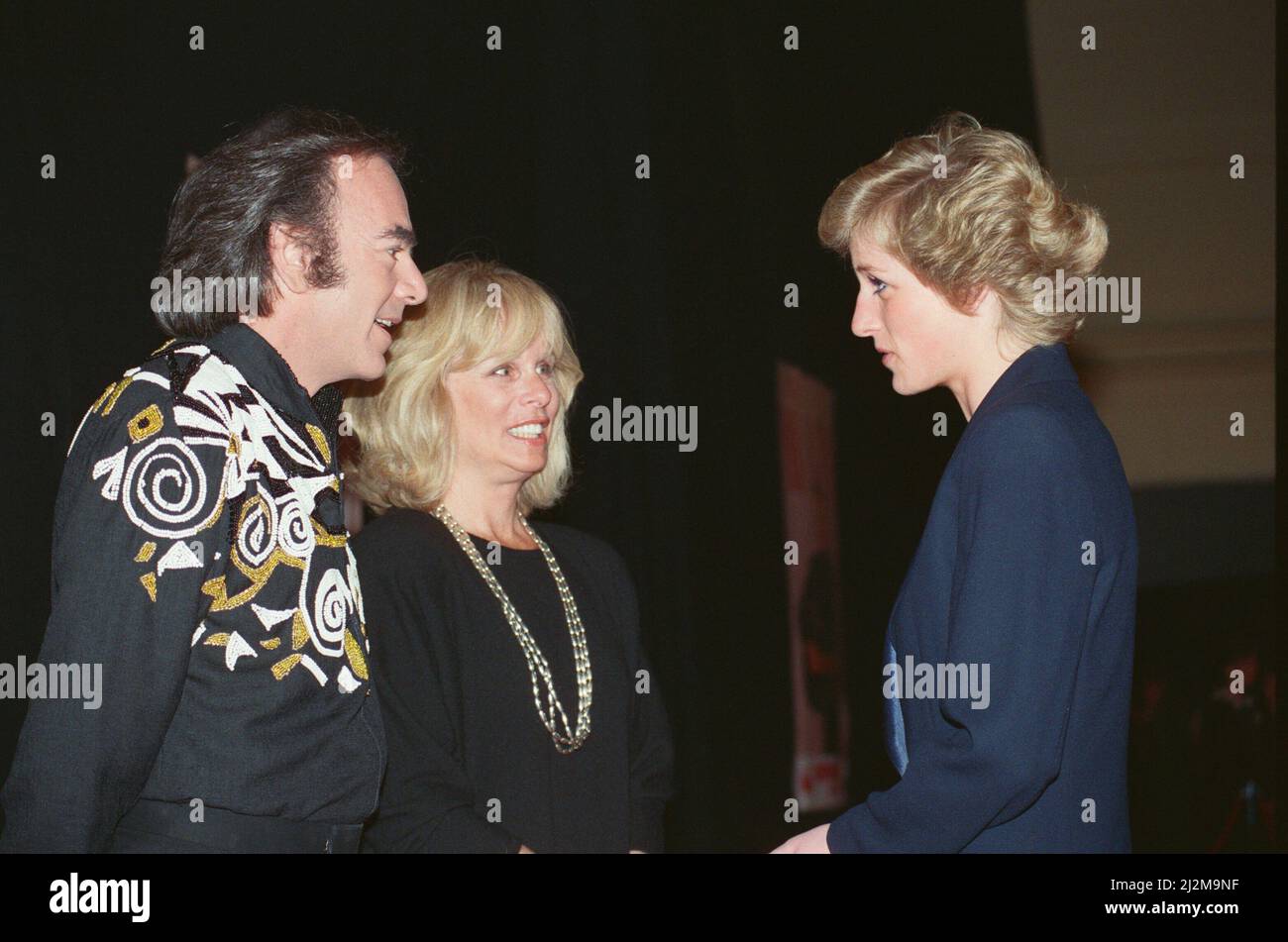 HRH The Princess of Wales, Princess Diana, greets American singer Neil ...