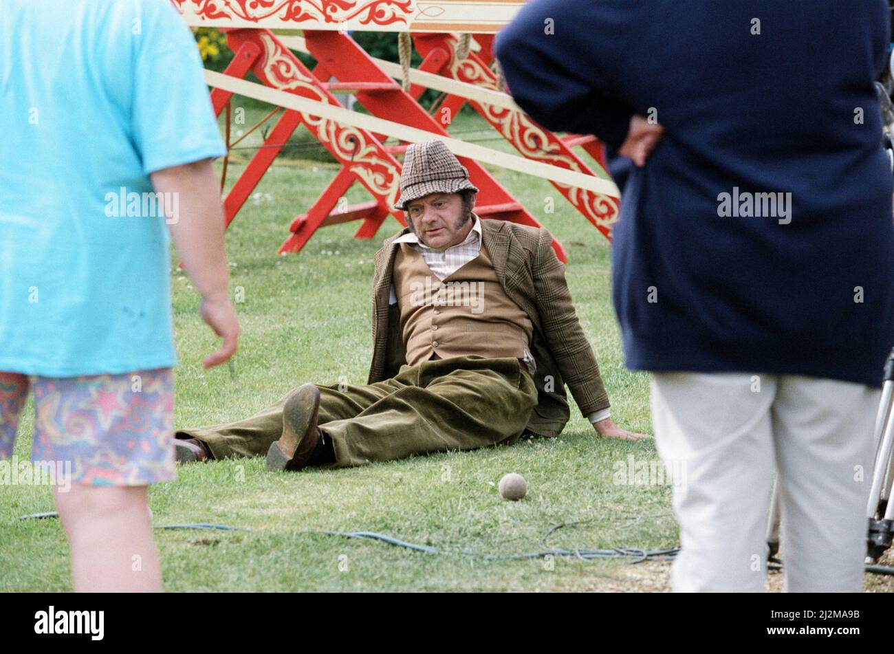 David Jason playing the role of Pop Larkin during the filming of "The ...