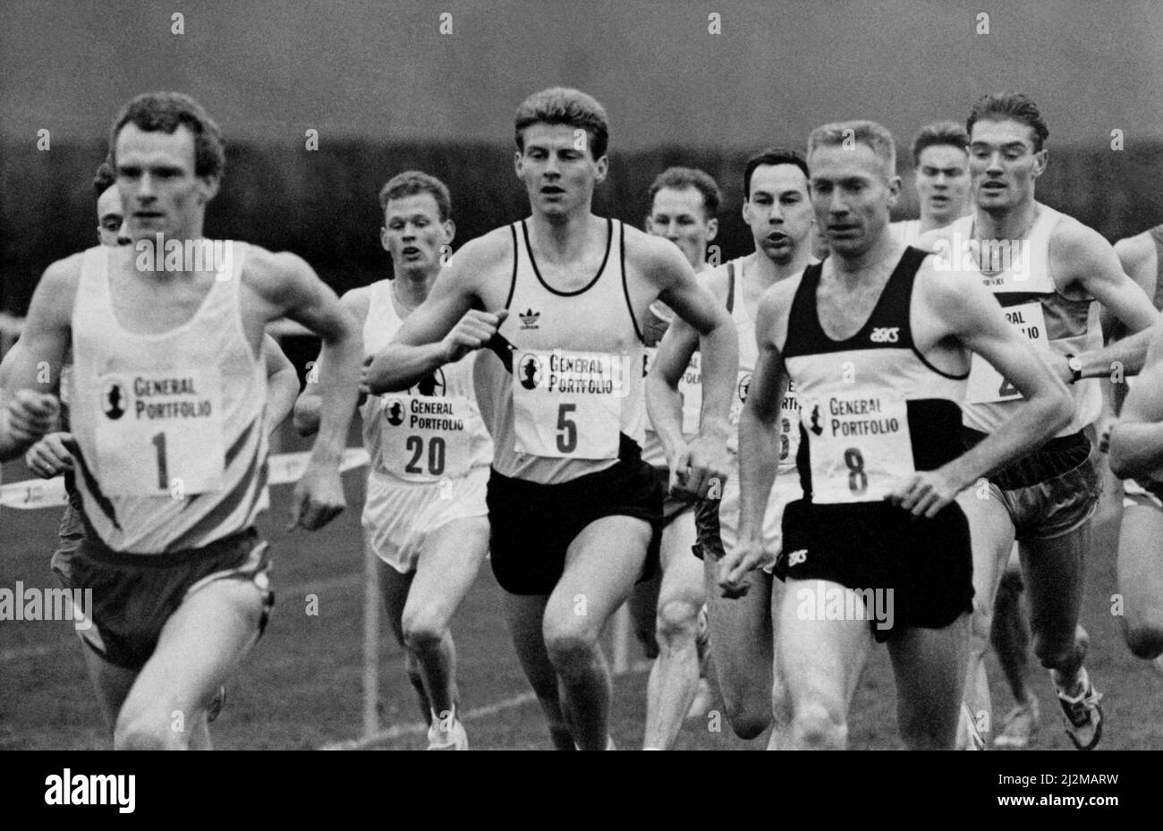 Athlete Steve Cram Steve Cram leads the way in a mid-race at Durham 30 ...