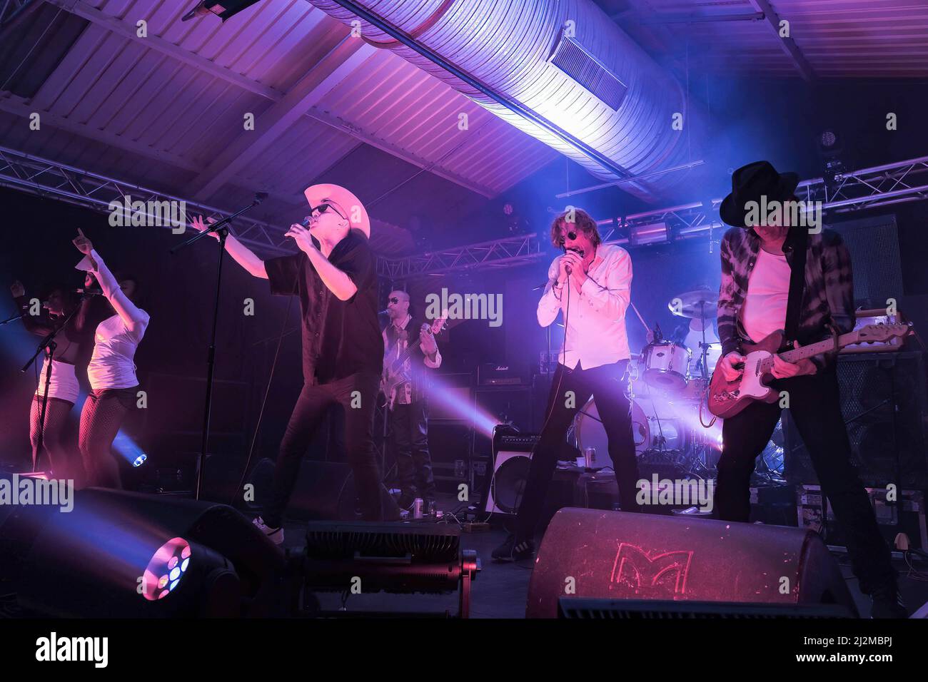 L-R Vocalists Sister Ese and Sister Sheena, lead singer Rob Spragg aka ...