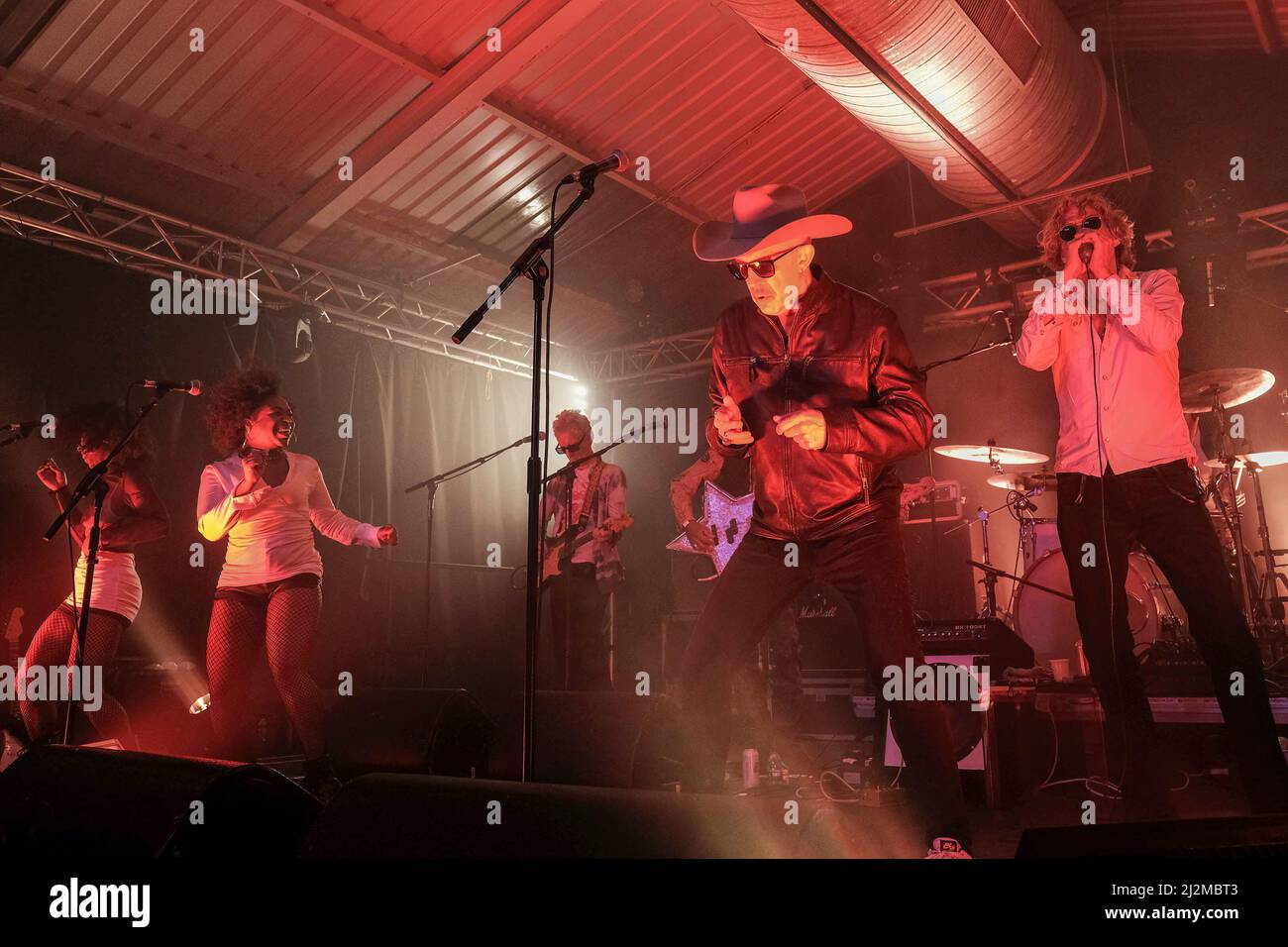 L-R Vocalists Sister Ese and Sister Sheena, guitarist Steve Finnerty ...