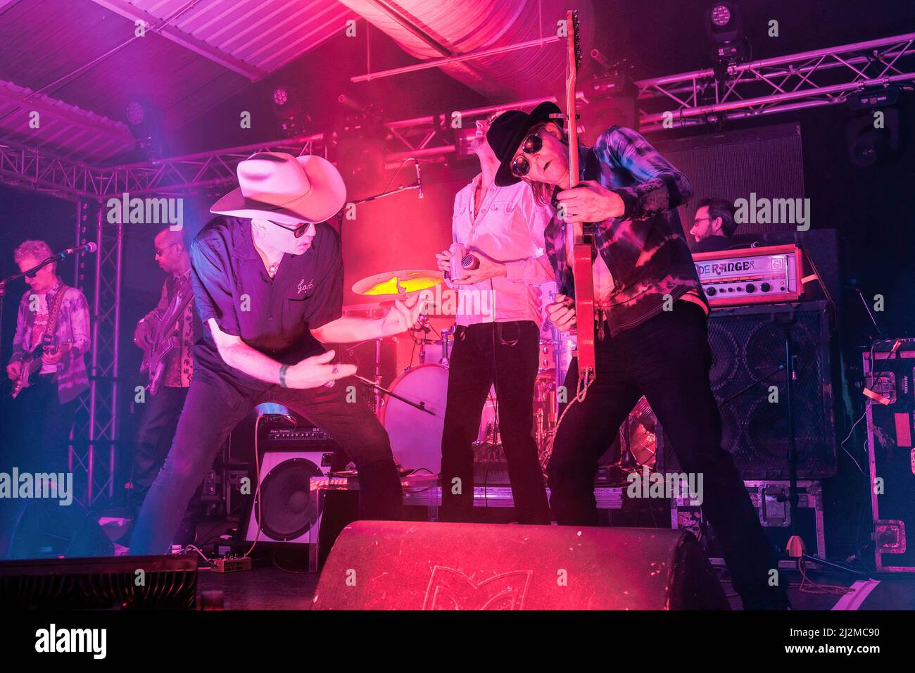 Southampton, UK. 01st Apr, 2022. Lead singer Rob Spragg aka Larry Love ...