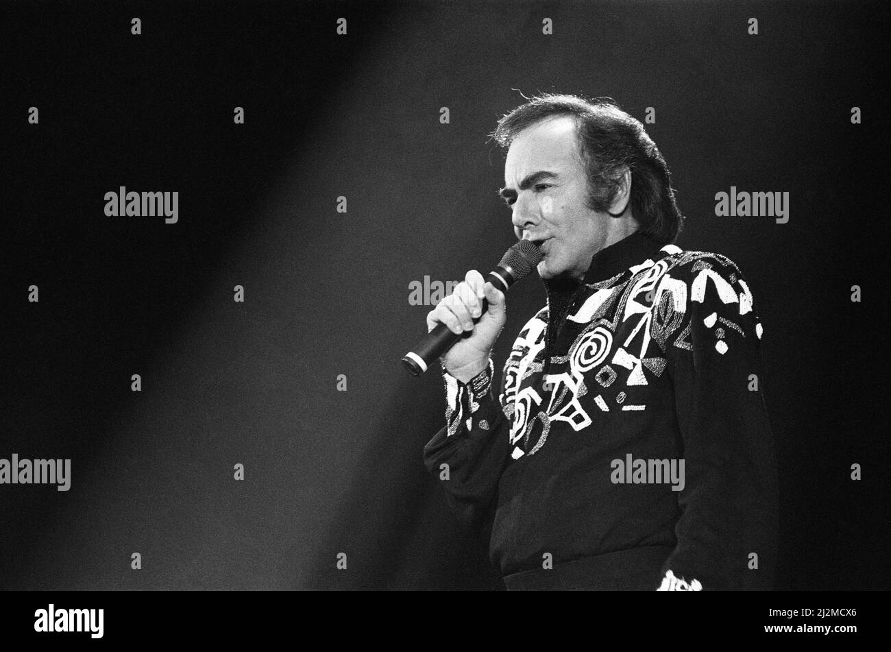 American singer Neil Diamond in concert at the NEC Arena, Birmingham ...