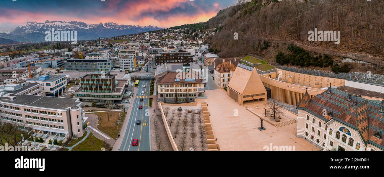 Aerial view of Vaduz, the capital of Liechtenstein Stock Photo - Alamy