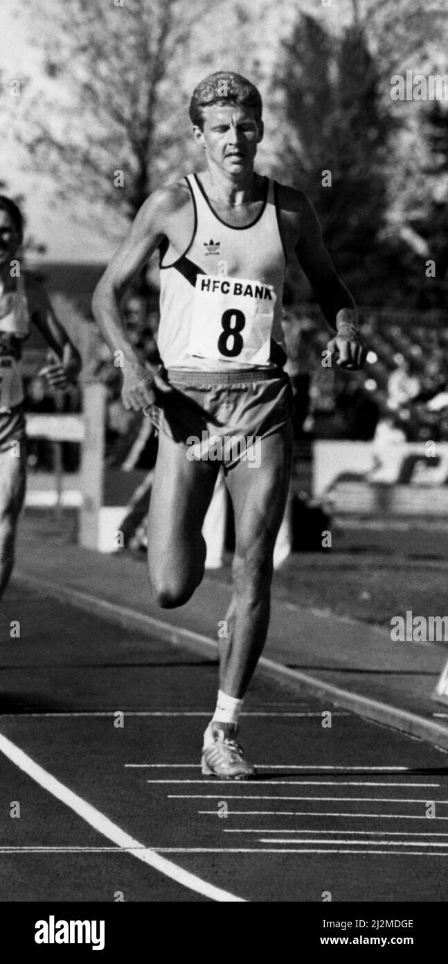 Athlete Steve Cram Steve Cram in action 1 July 1989 circa Stock Photo ...