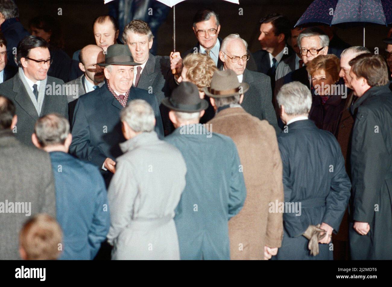 Margaret Thatcher meeting Mikhail Gorbachev, General Secretary of the ...