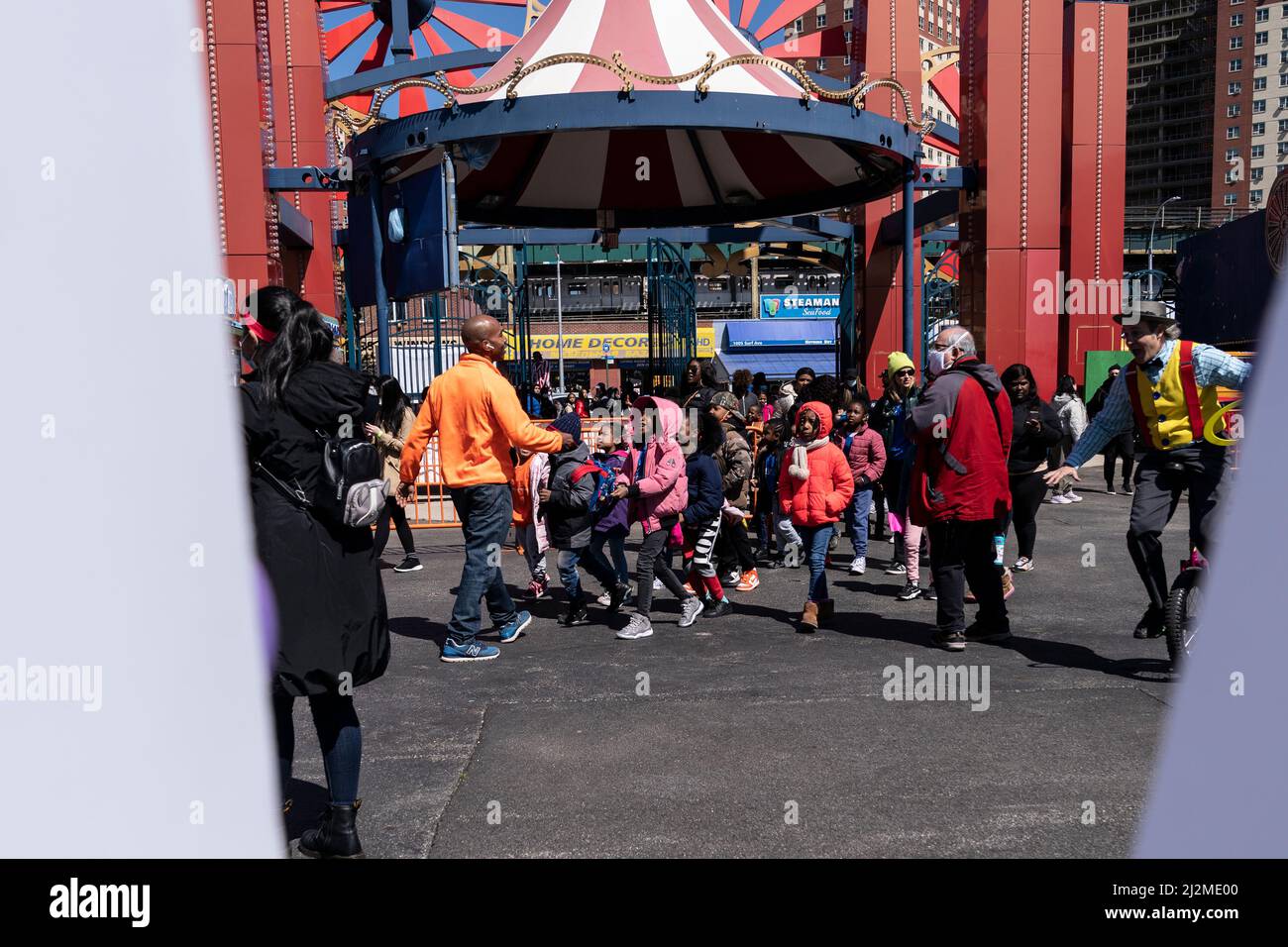 New York, NY - April 2, 2022: Kids and shaperons from Children of ...