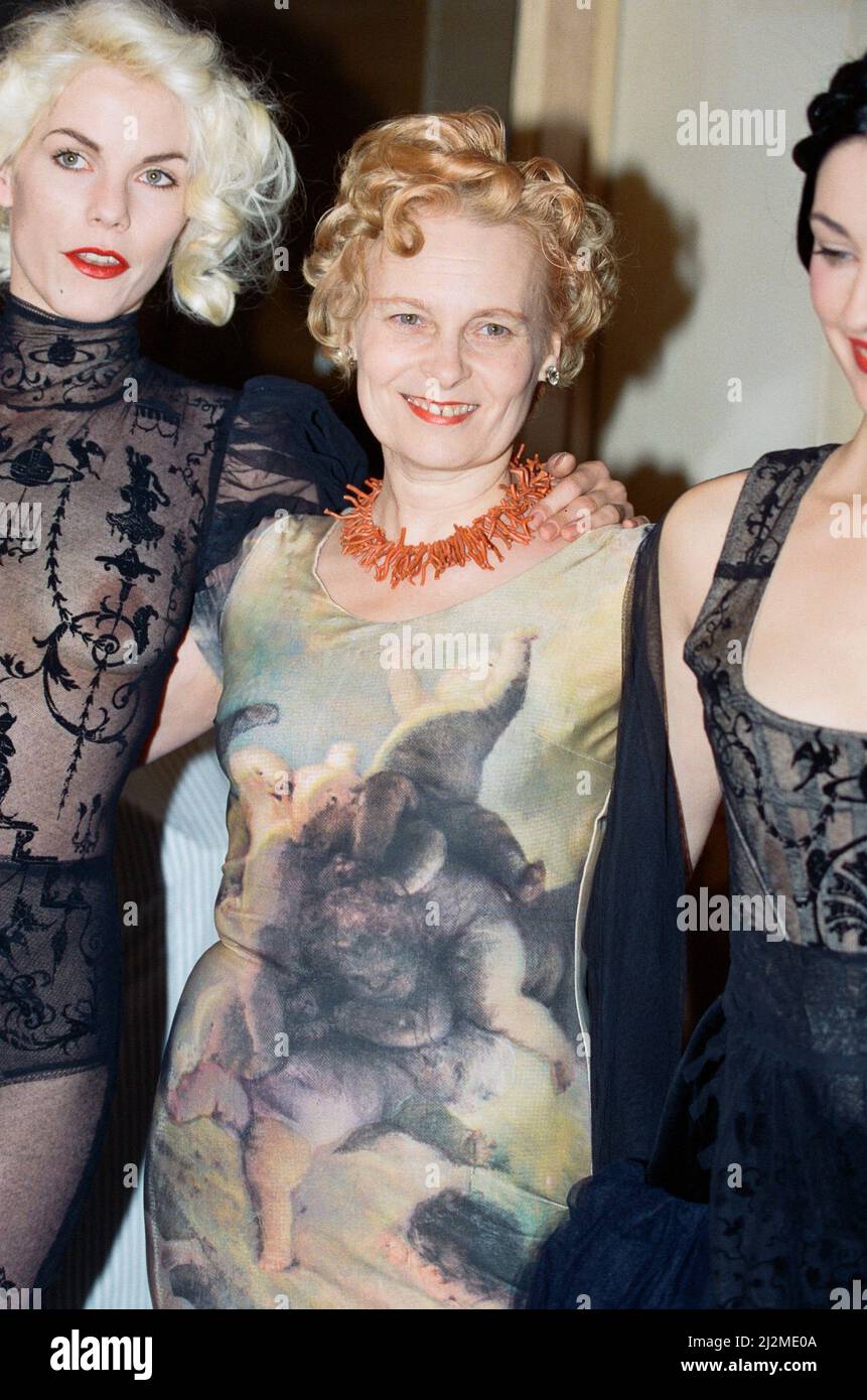 Vivienne Westwood at a showing of her fashion collection at Tall Orders ...