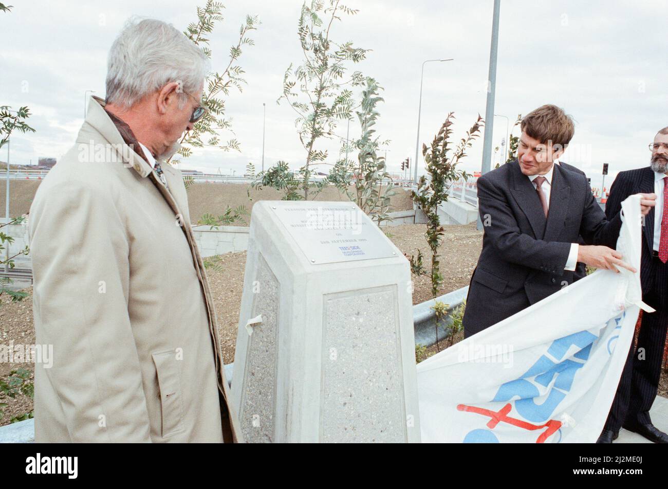 Local Government and Inner Cities Minister Michael Portillo unveils a ...