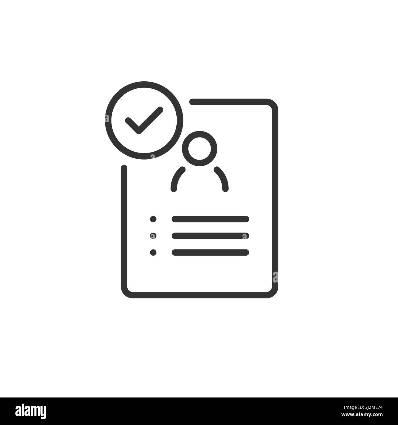 Approved resume outline icon. linear style sign for mobile concept and ...