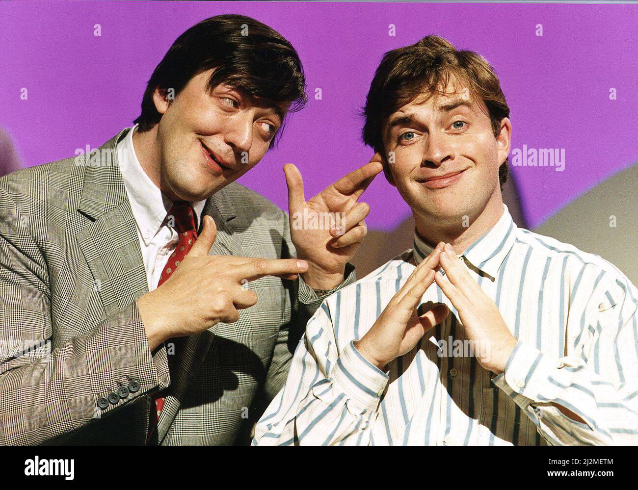 Harry Enfield Comedian with Stephen Fry Dbase Stock Photo - Alamy