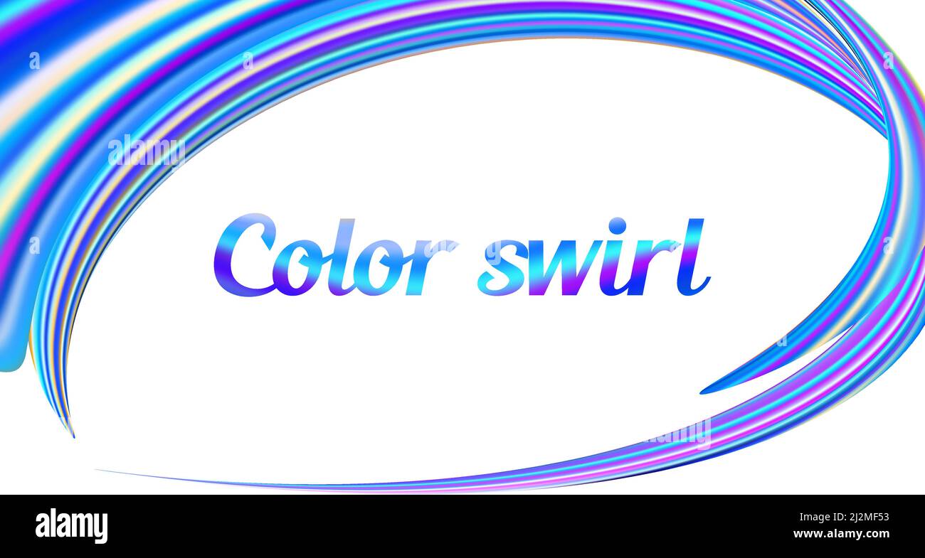 Color swirl. Abstract bright colorful round frame on white background ...