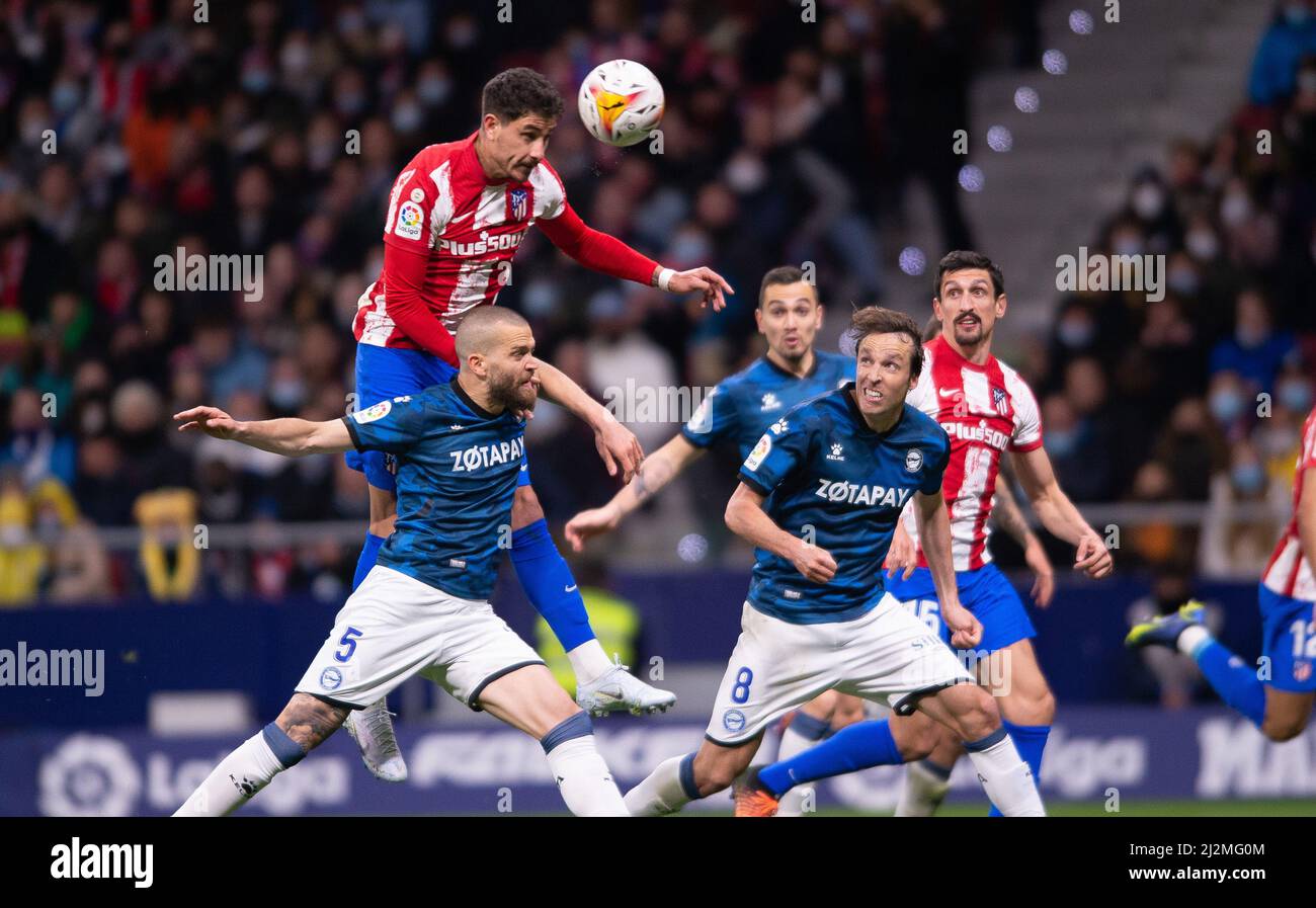 Stadium Wanda Metropolitano, Madrid, Spain. 2nd Apr, 2022. La Liga ...