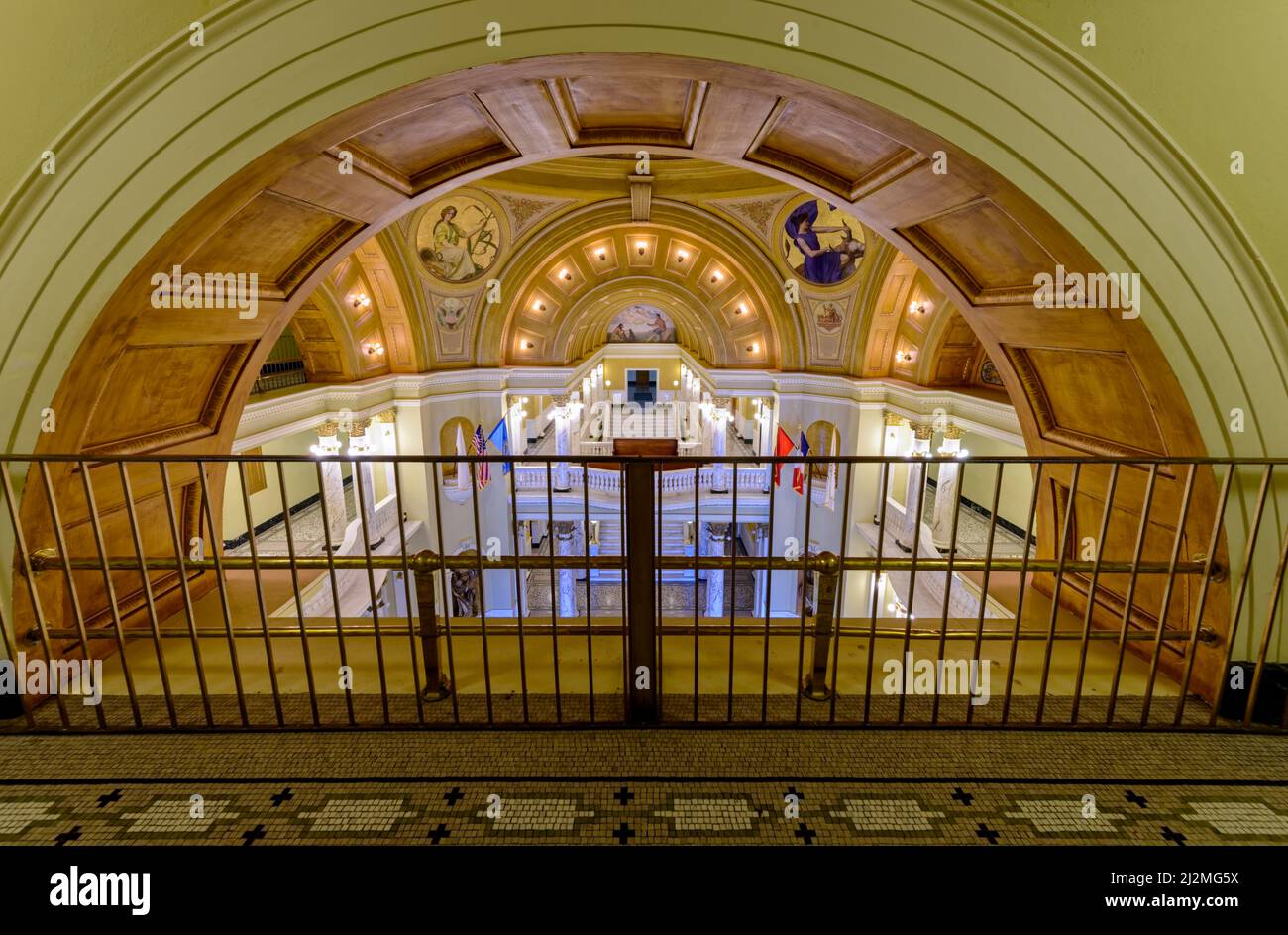 The atrium viewed an arch on the third floor of the State Capitol ...