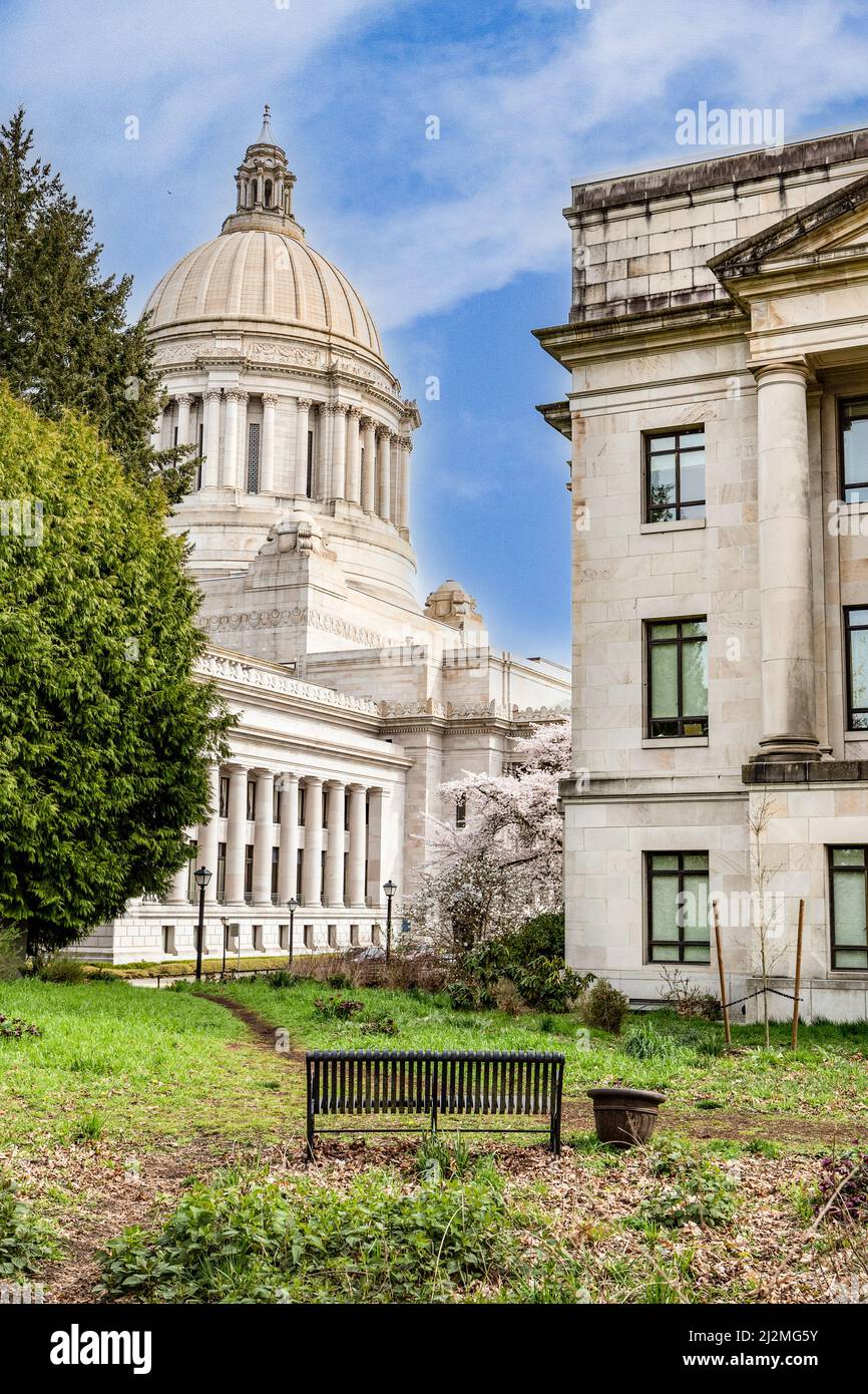 Olympia WA USA - 03-24-2022: The Legislative Building from behind the ...