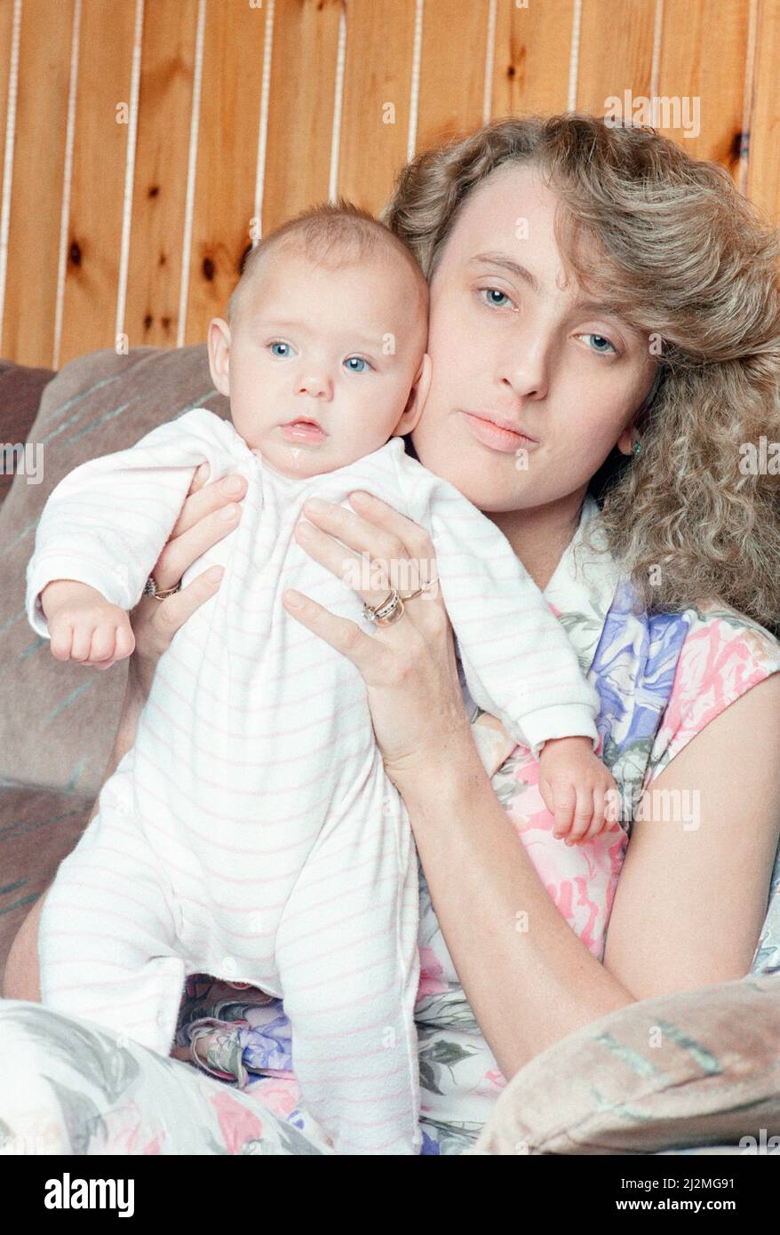 Sue Phillips, with baby daughter Katie Phillips, 2nd October 1991. Her ...
