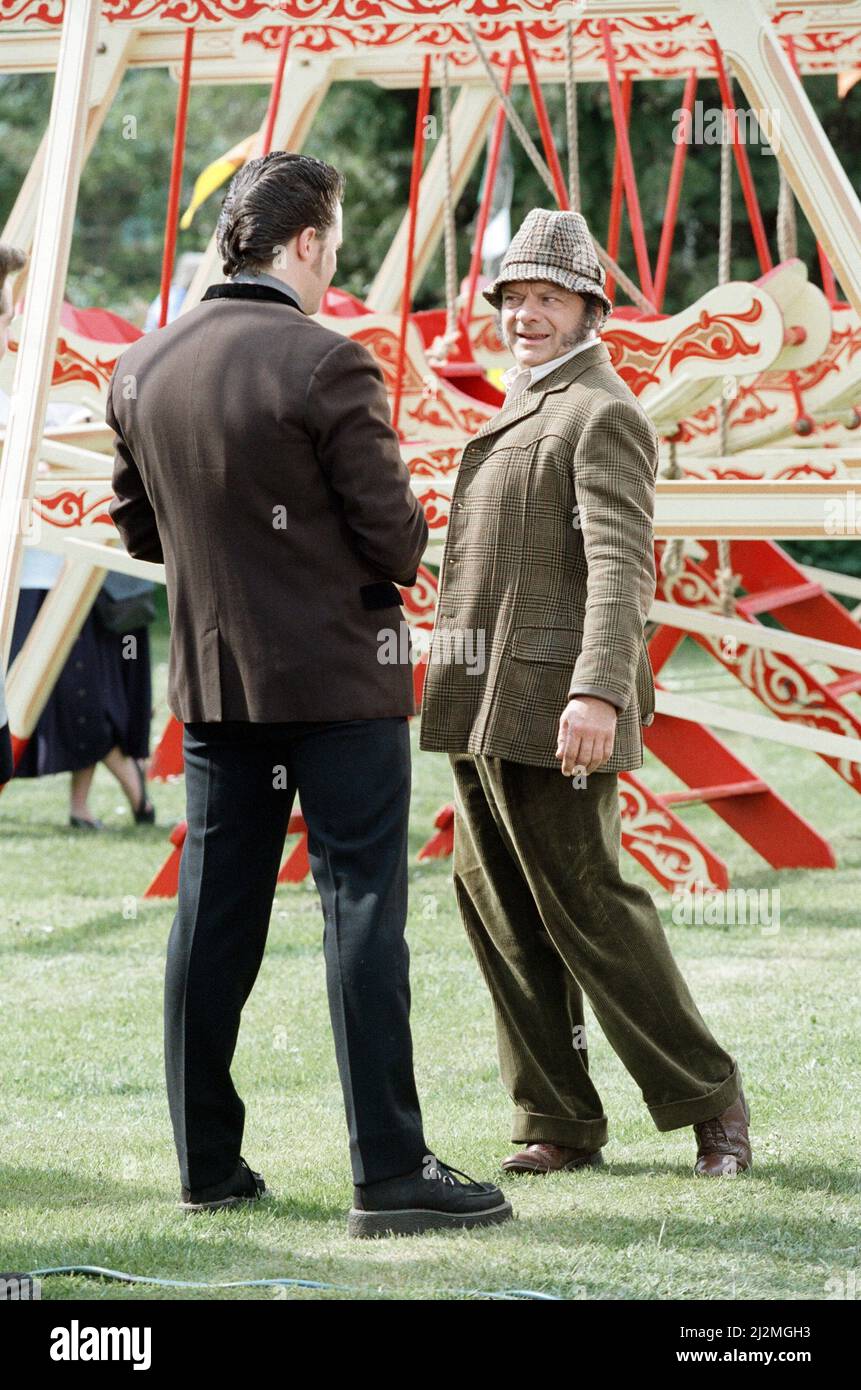 David Jason playing the role of Pop Larkin during the filming of "The ...