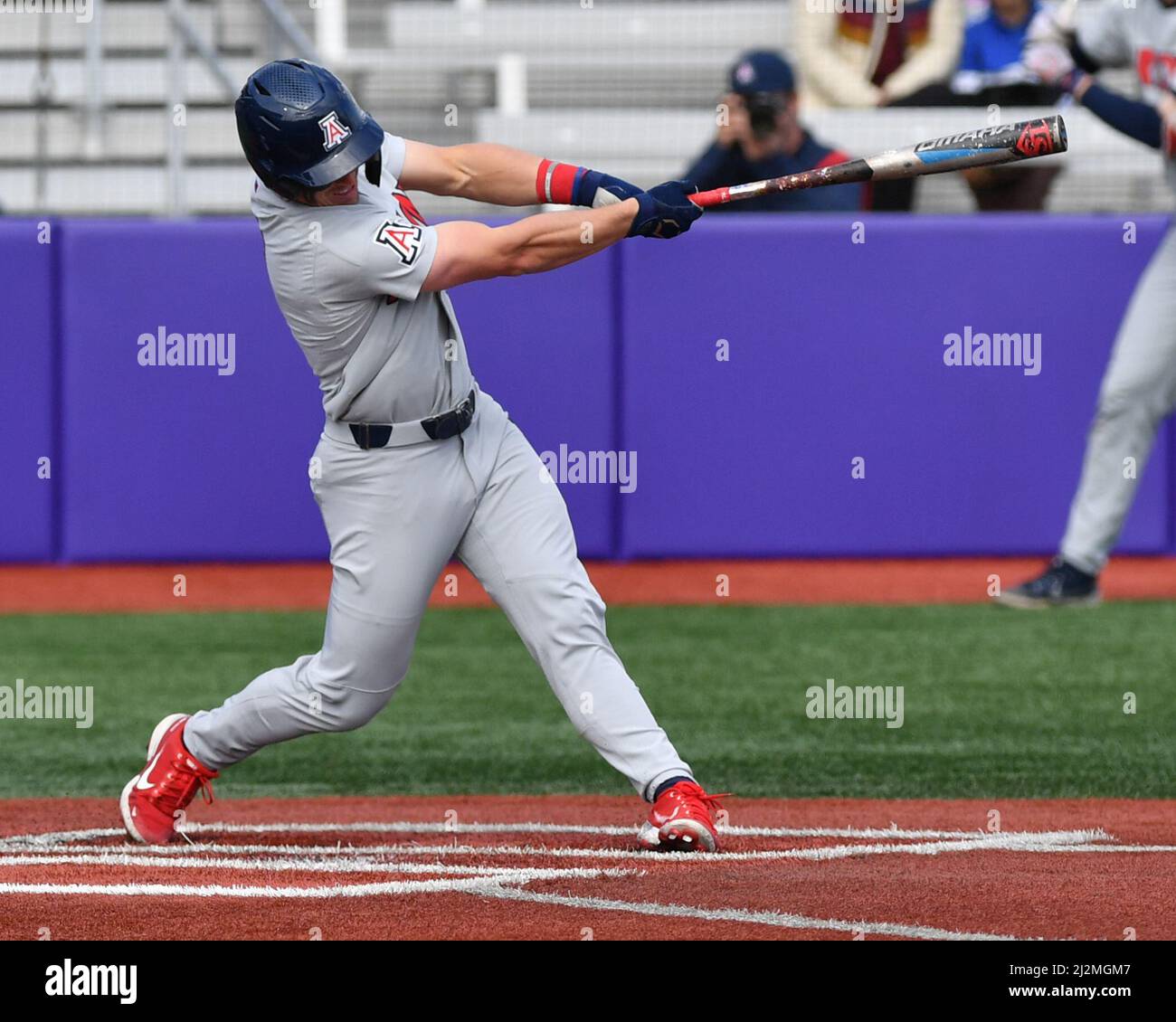 Seattle, WA, USA. 02nd Apr, 2022. Arizona center fielder Mac Bingham ...