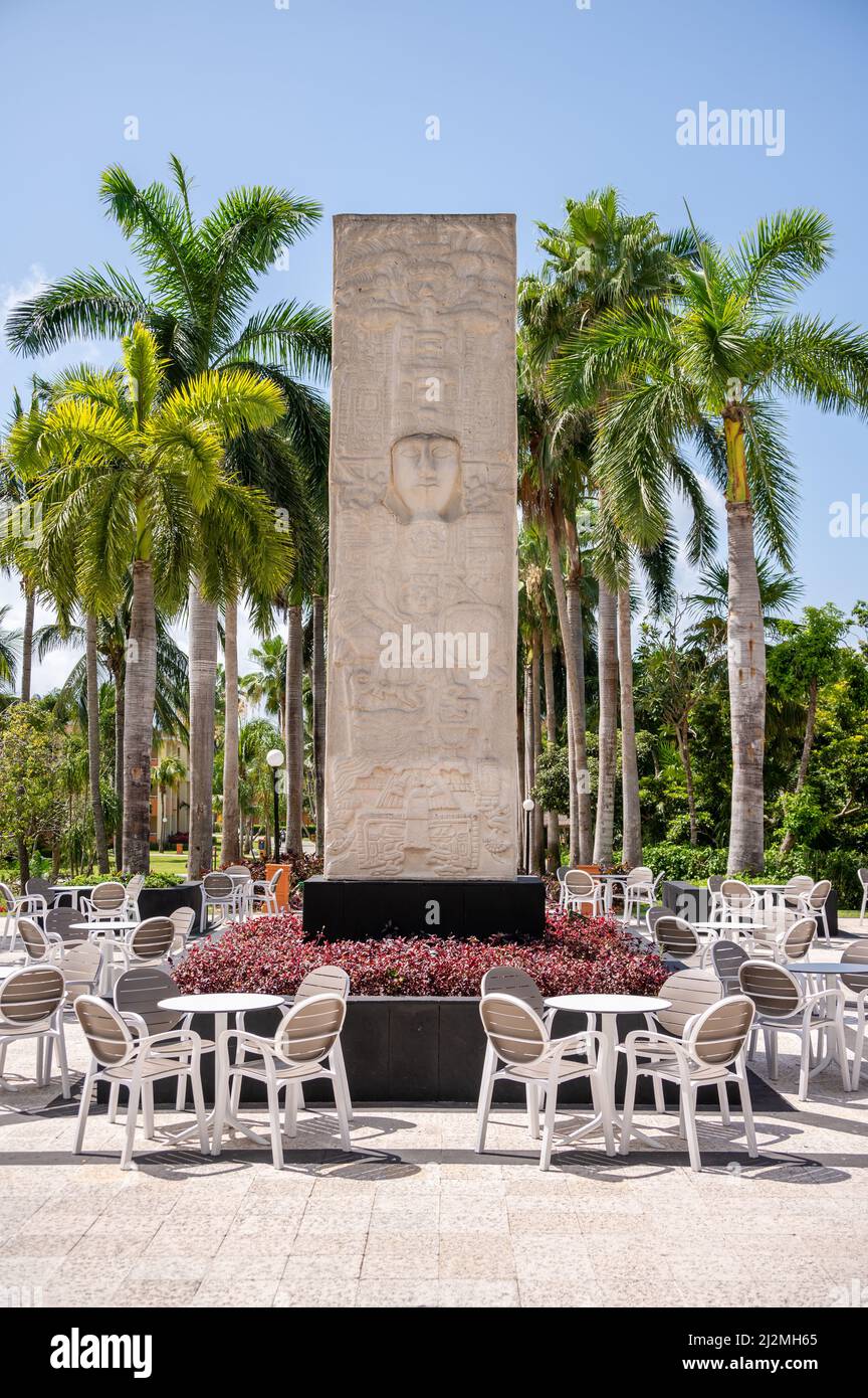 Tulum, Mexico - March 23, 2022: View of a decorative feature at the ...