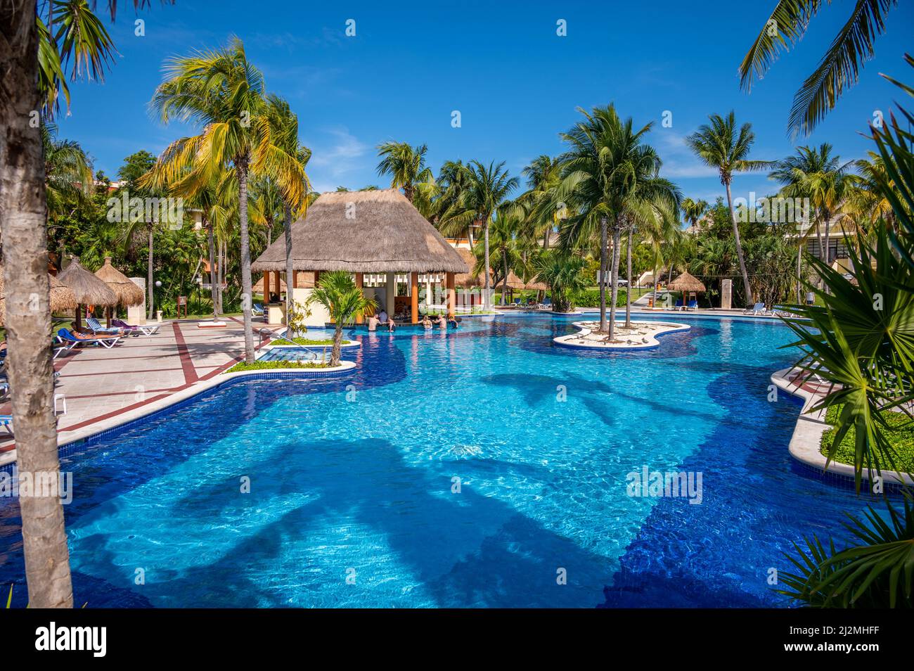 Tulum, Mexico - March 25, 2022: View of swimming pools at the Bahia ...
