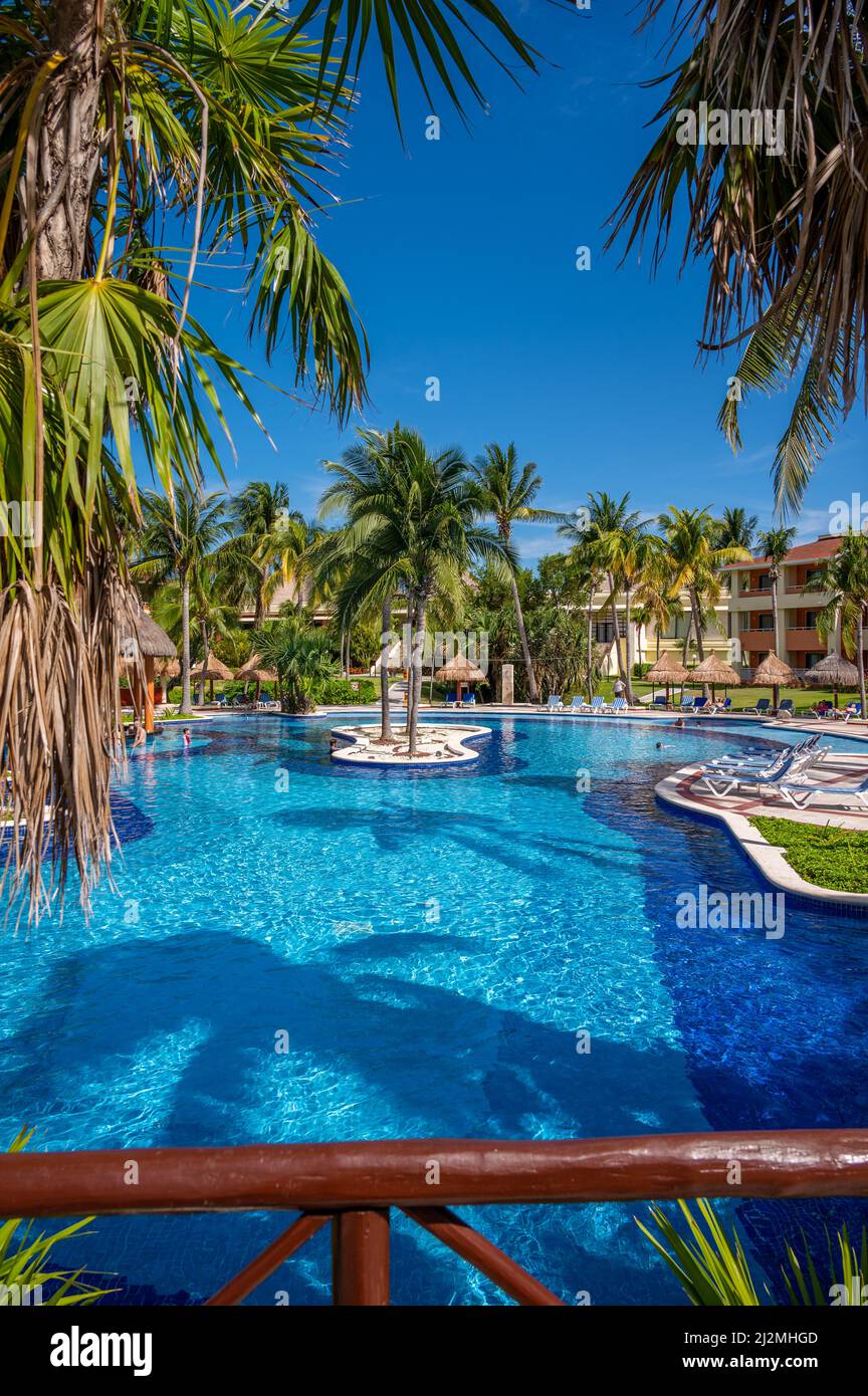 Tulum, Mexico - March 25, 2022: View of swimming pools at the Bahia ...
