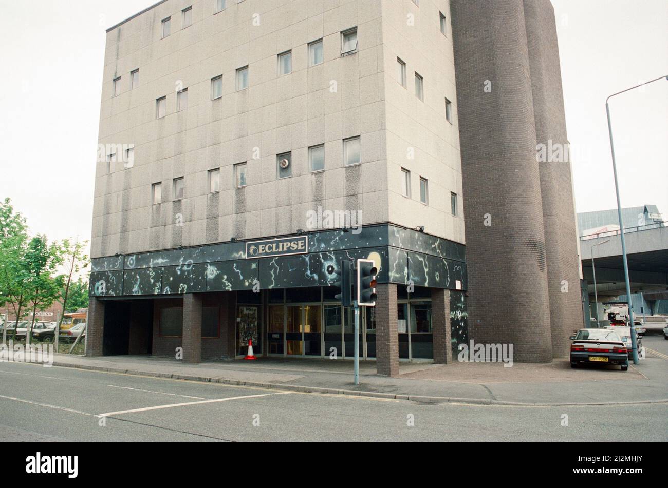 Exterior of the Eclipse nightclub, Coventry. 4th June 1991 Stock Photo ...